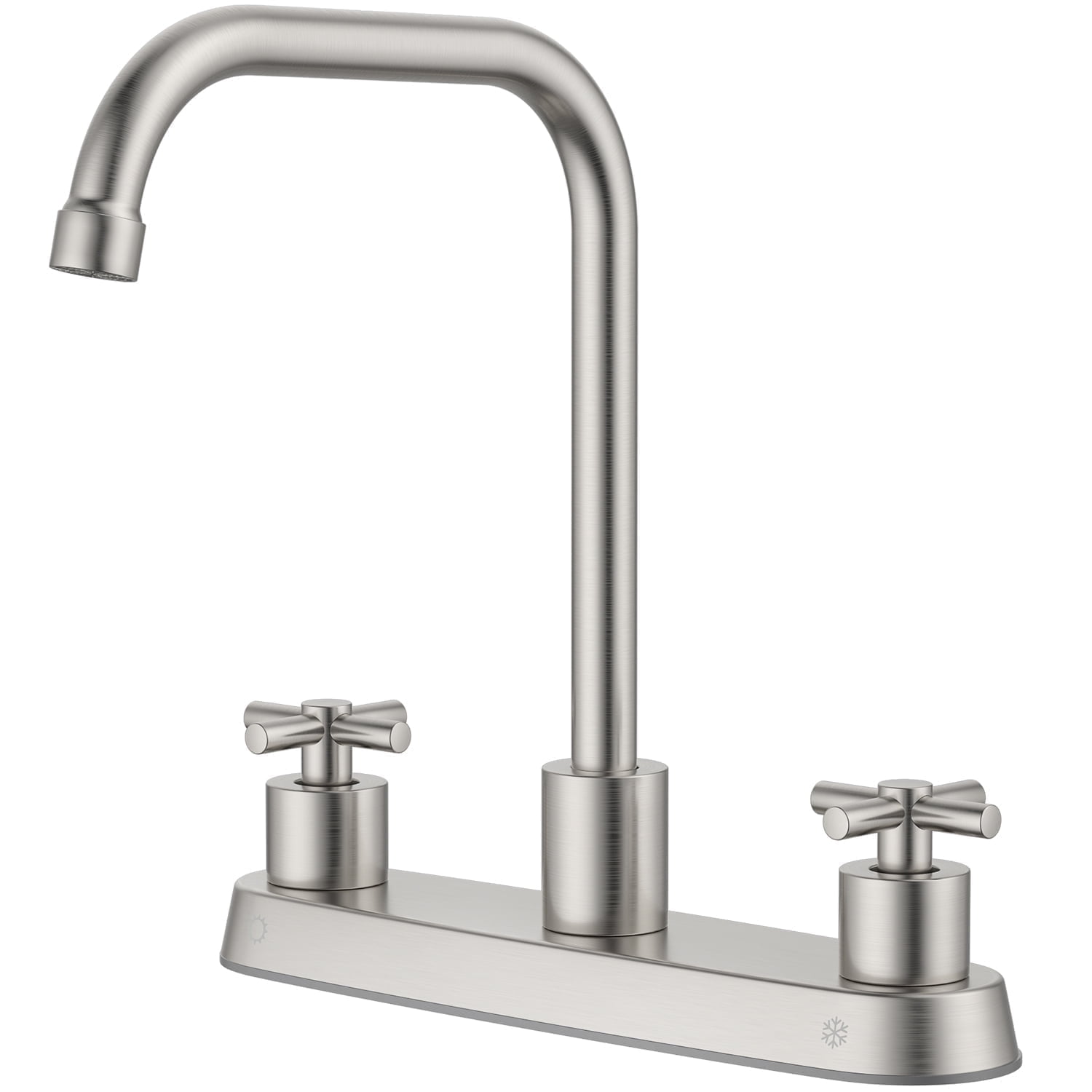 APPASO 2 Handle Kitchen Faucet, Brushed Nickel Kitchen Sink Faucet ...