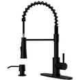 APPASO Black Kitchen Faucet with Soap Dispenser and Pull Down Sprayer ...