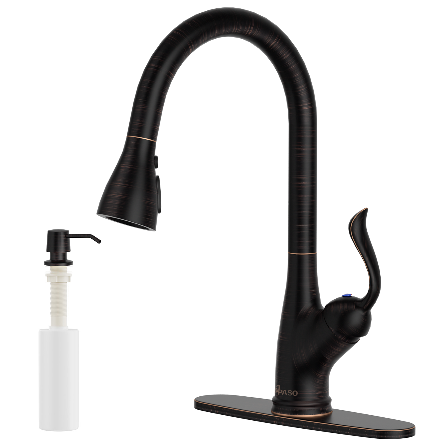 Premier Essen Single-Handle Pull-Down Kitchen Faucet With Soap ...