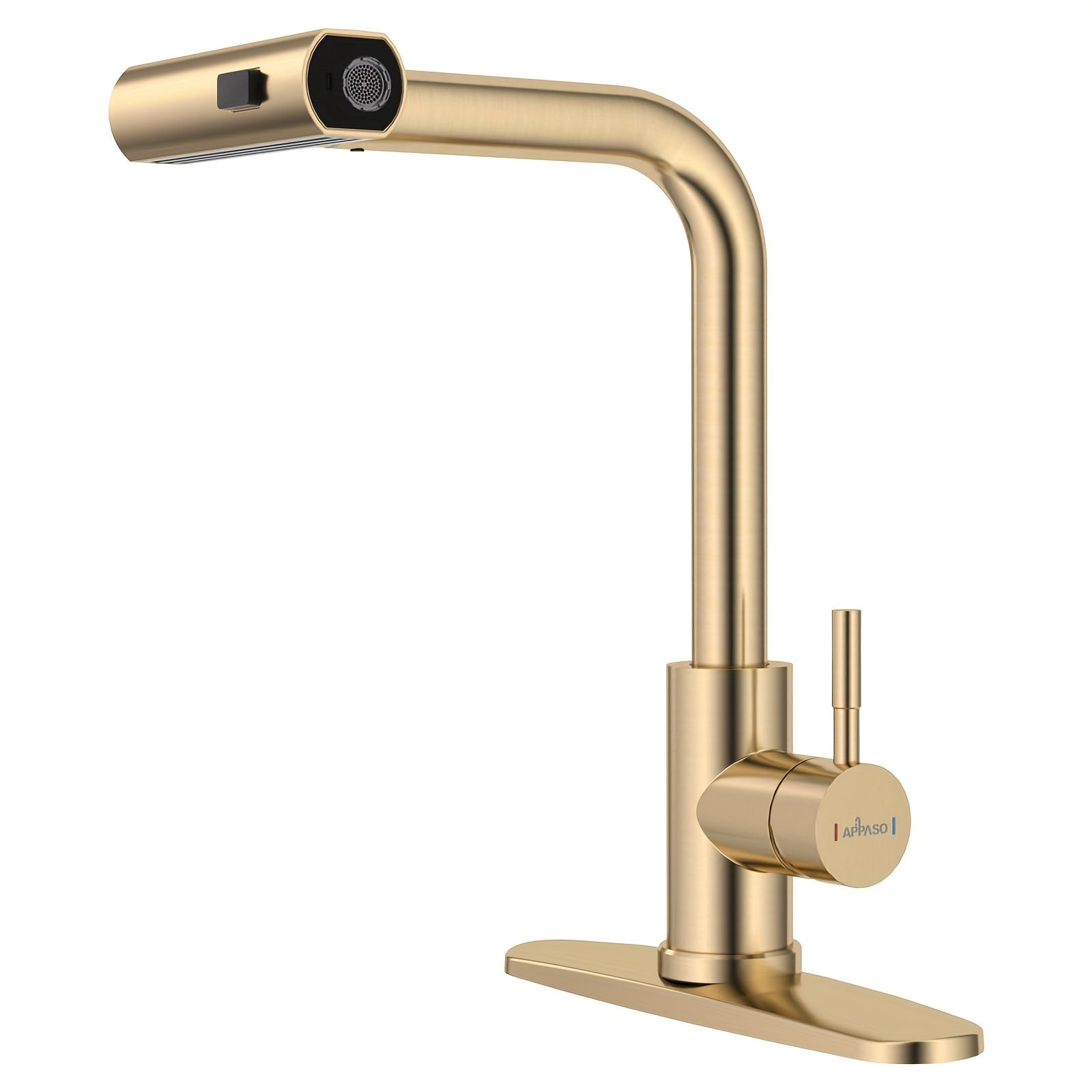 APPASO Waterfall Stainless Steel Golden Brushed Single Handle 360 ...