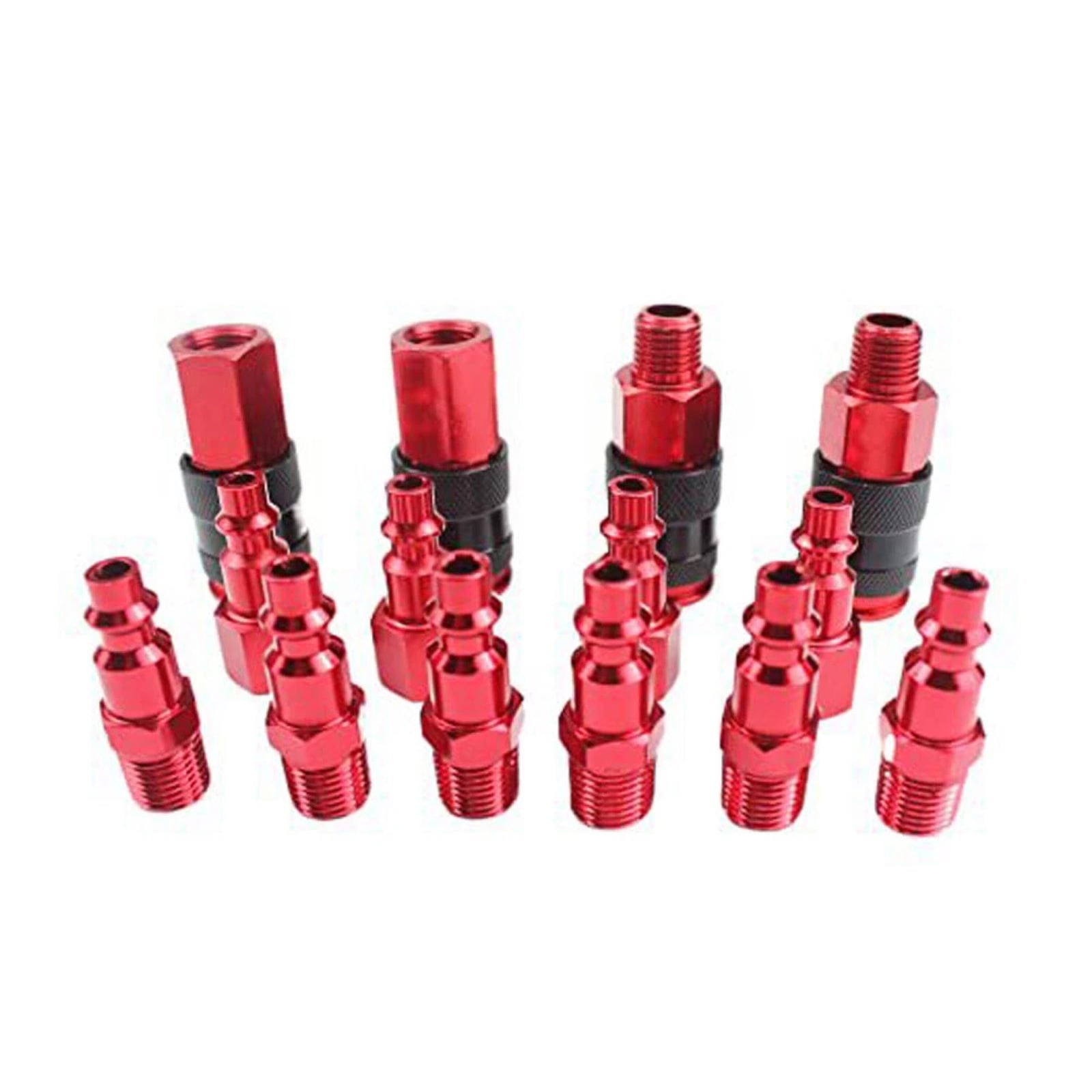 APPLAYERR 14 Pcs Aluminum Air Coupler and Plug Set 1/4 Inch NPT Quick Connect Fittings Universal ...