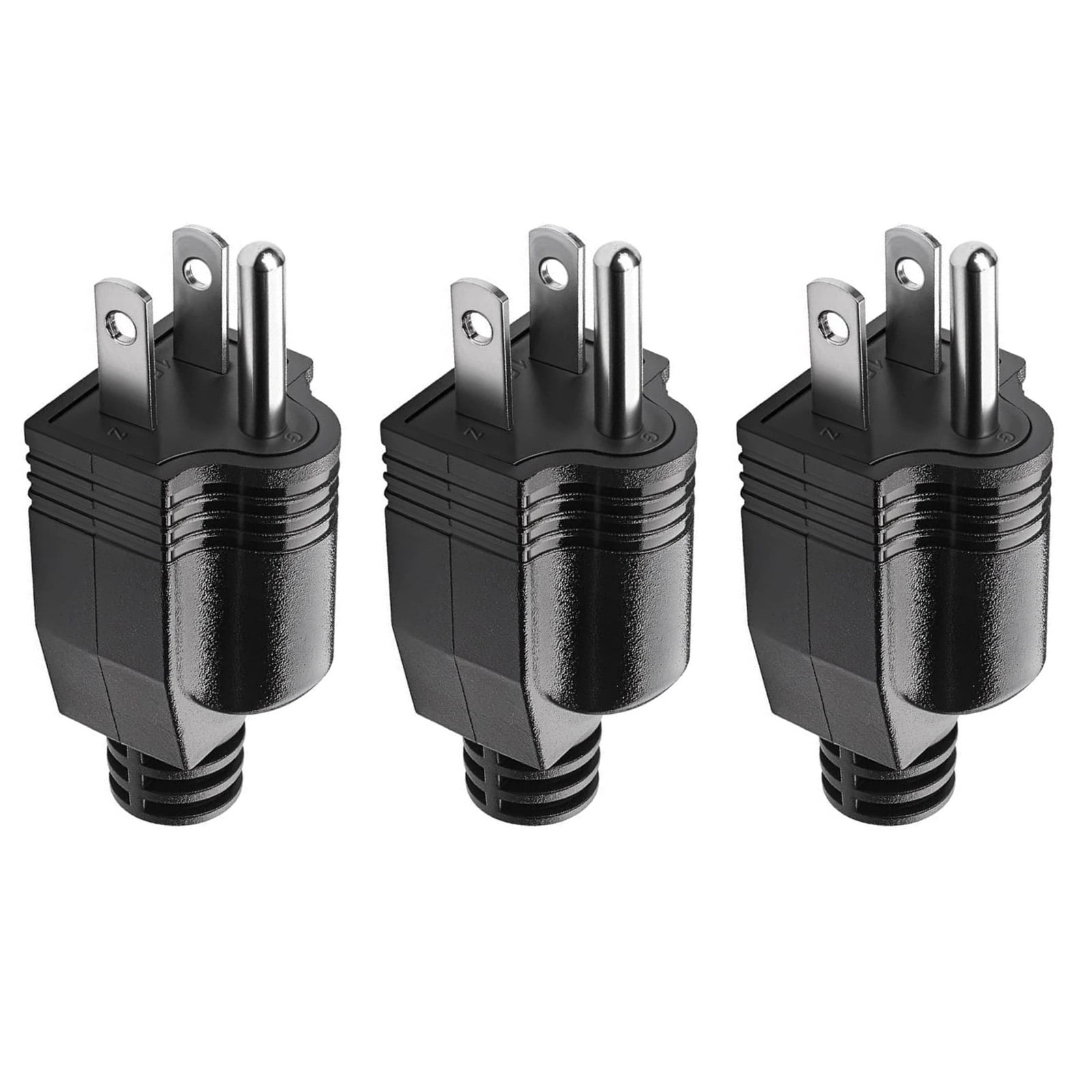 APPLAYERR 3 Pcs 3 Prong Male Plug Black ABS Plastic 15A 125V Abrasion ...