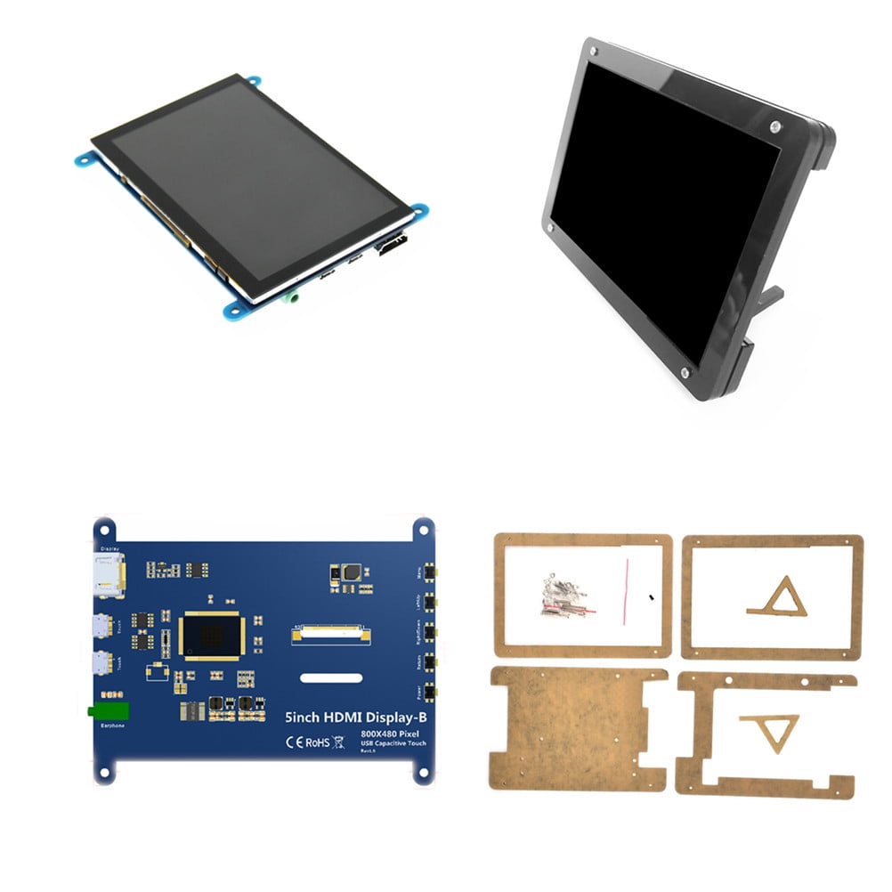APPLAYERR 5-Inch LCD Enclosure in Black Acrylic for Raspberry Pi DIY ...