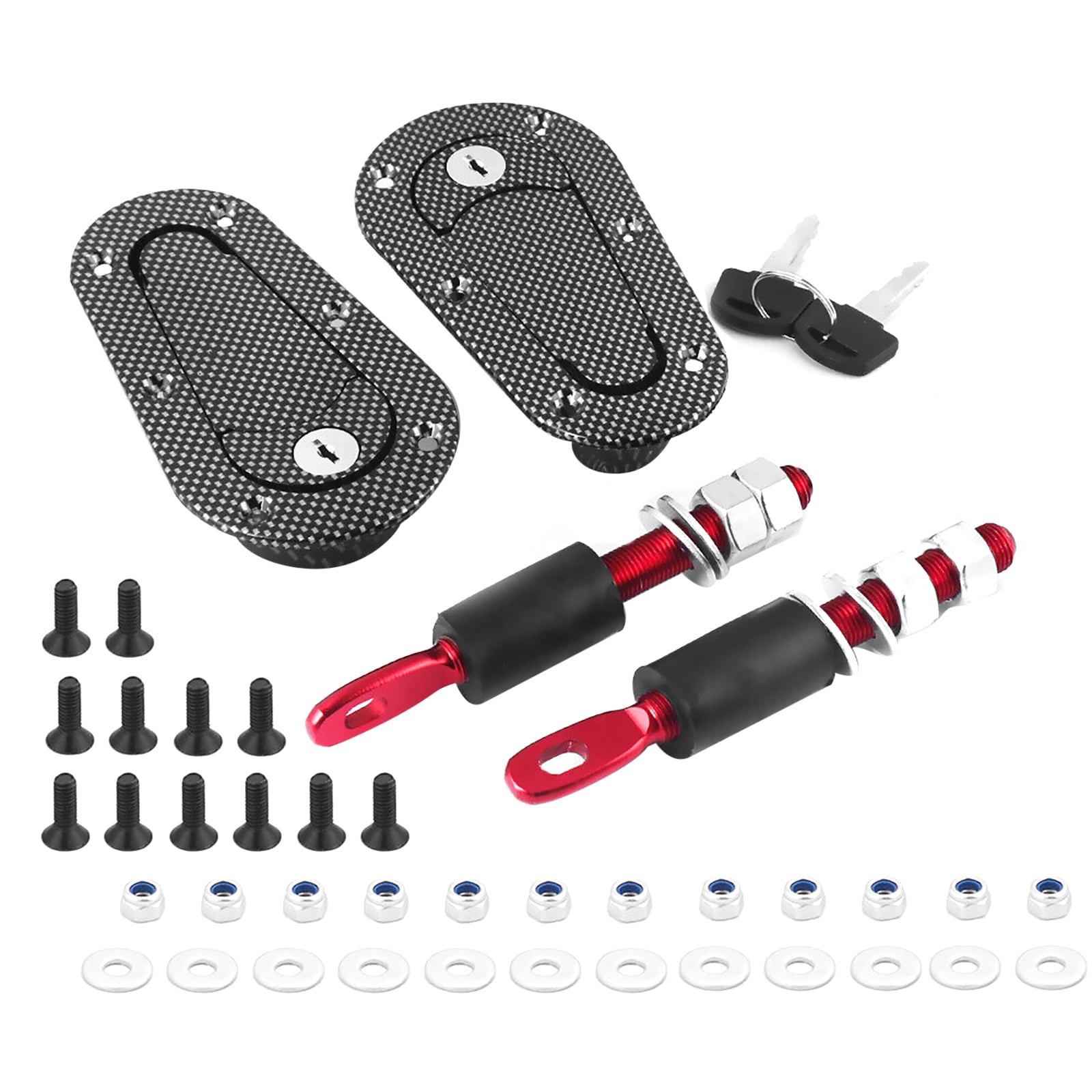 APPLAYERR Quick Lock & Unlock Hood Lock, Carbon Stripe ABS, Suitable ...