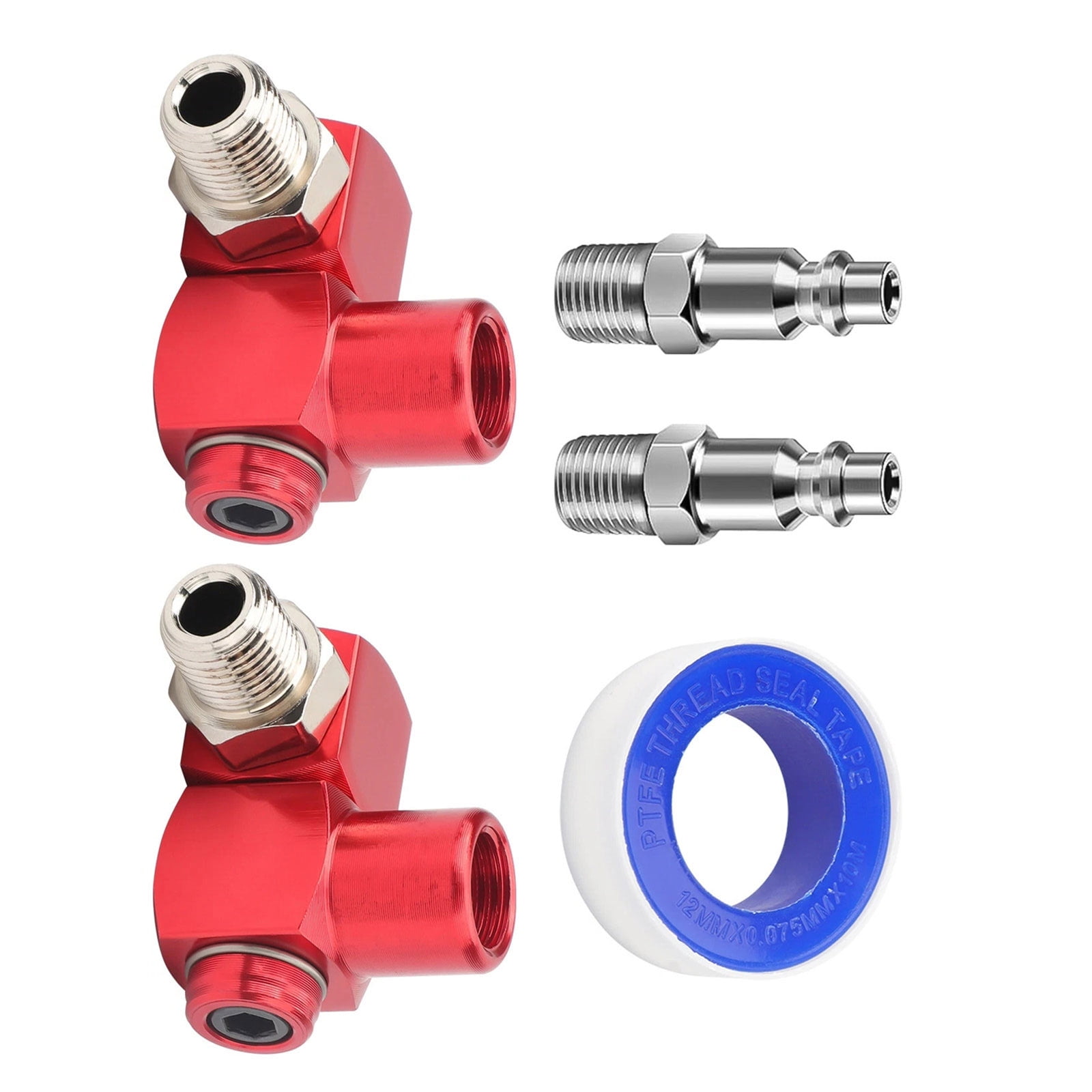 APPLAYERR Swivel Air Hose Fittings 360 Degree Red Aluminum 1/4” NPT ...