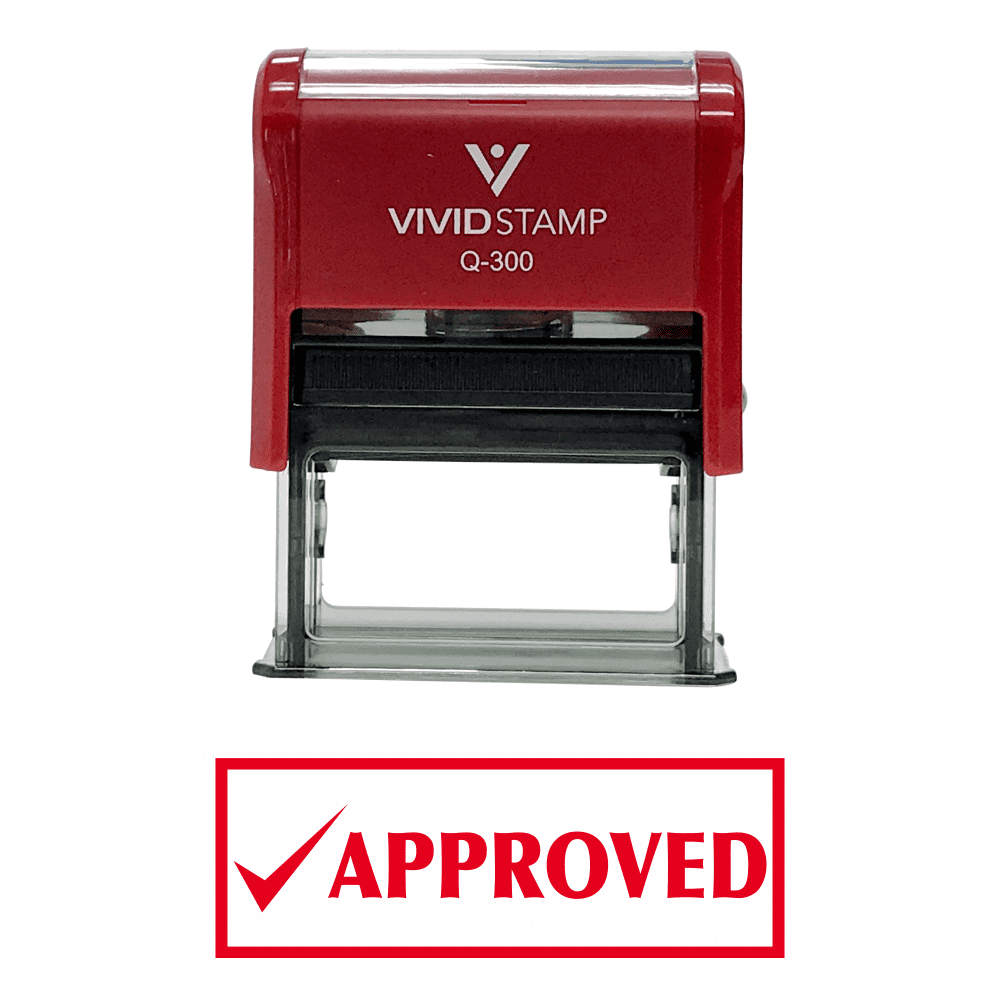 APPROVED w/ Check Office Self-Inking Office Rubber Stamp (Red) - Large ...