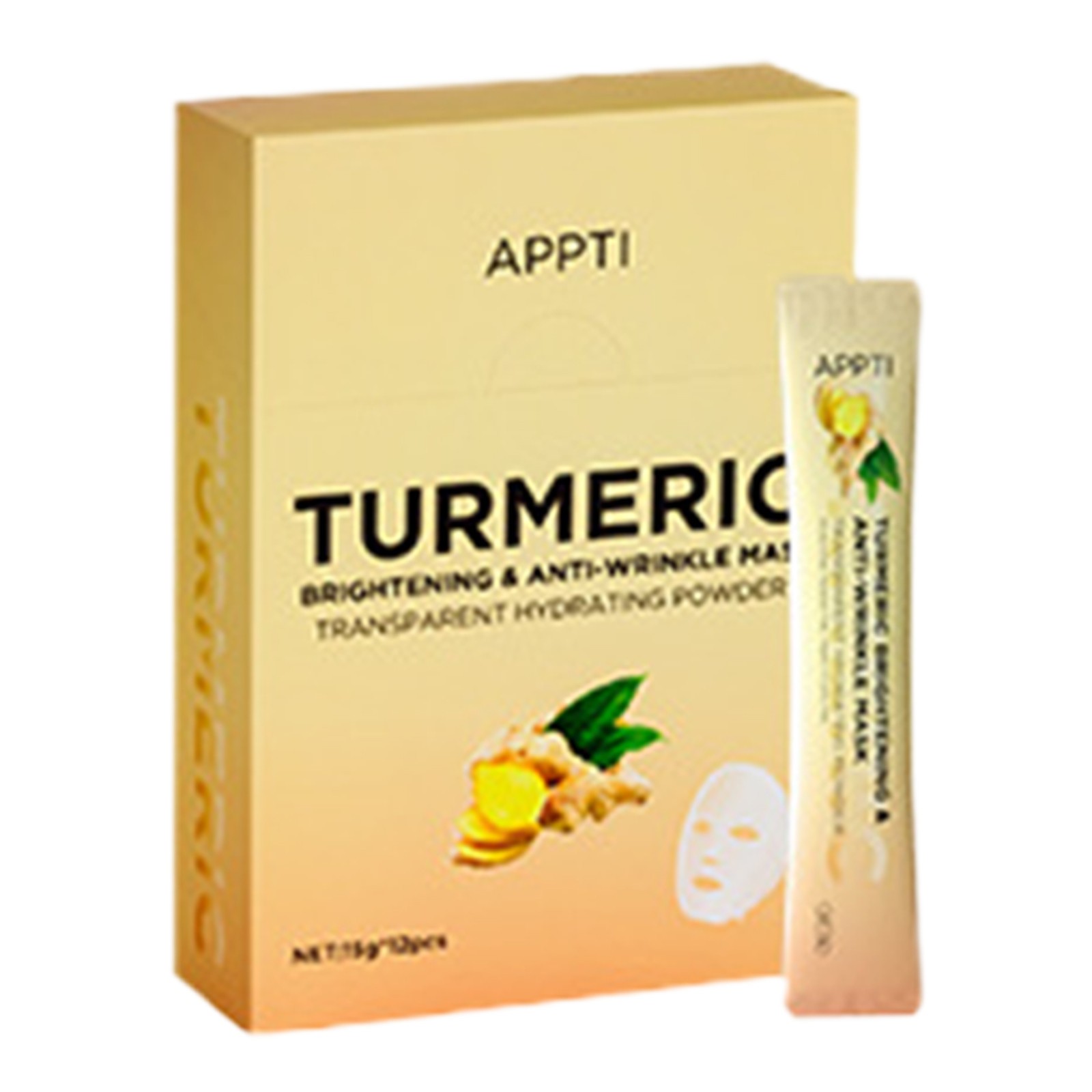 APPTI Turmeric Brightening & Anti-wrinkle Mask 15g*12pcs - Walmart.com