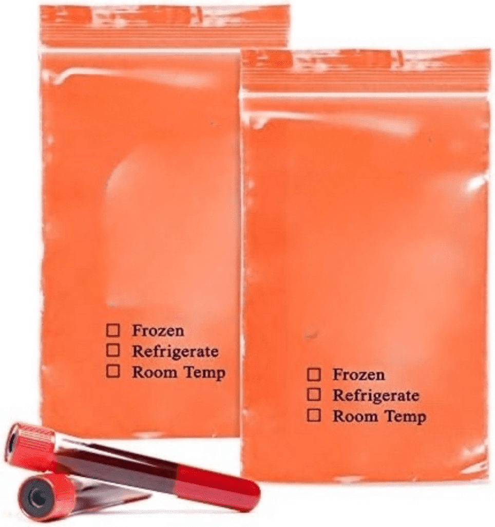 APQ Pack of 1000 Specimen Transfer Bags, Red Opaque 6 x 9 Zipper Bags ...