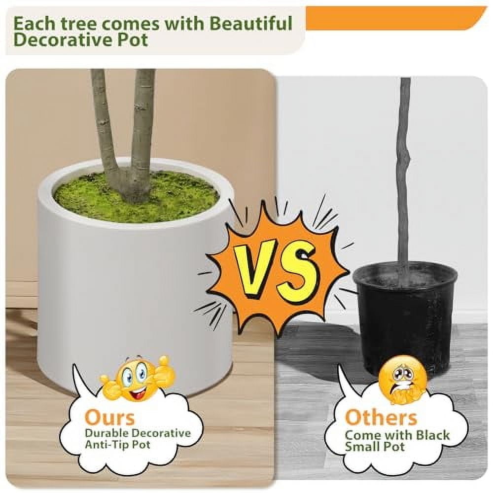 APRILSOUL 2Pack Tall Faux Olive Tree, 7FT Olive Trees Artificial Indoor ...