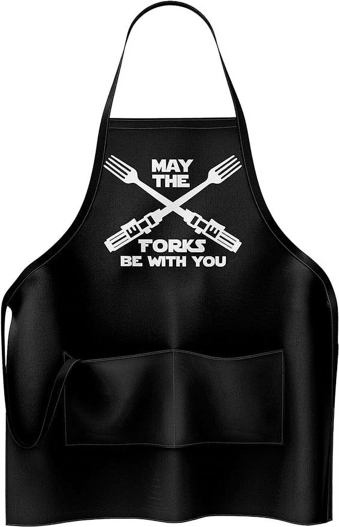APRON DADDY Funny Apron, May The Forks Be With You - Novelty Funny ...