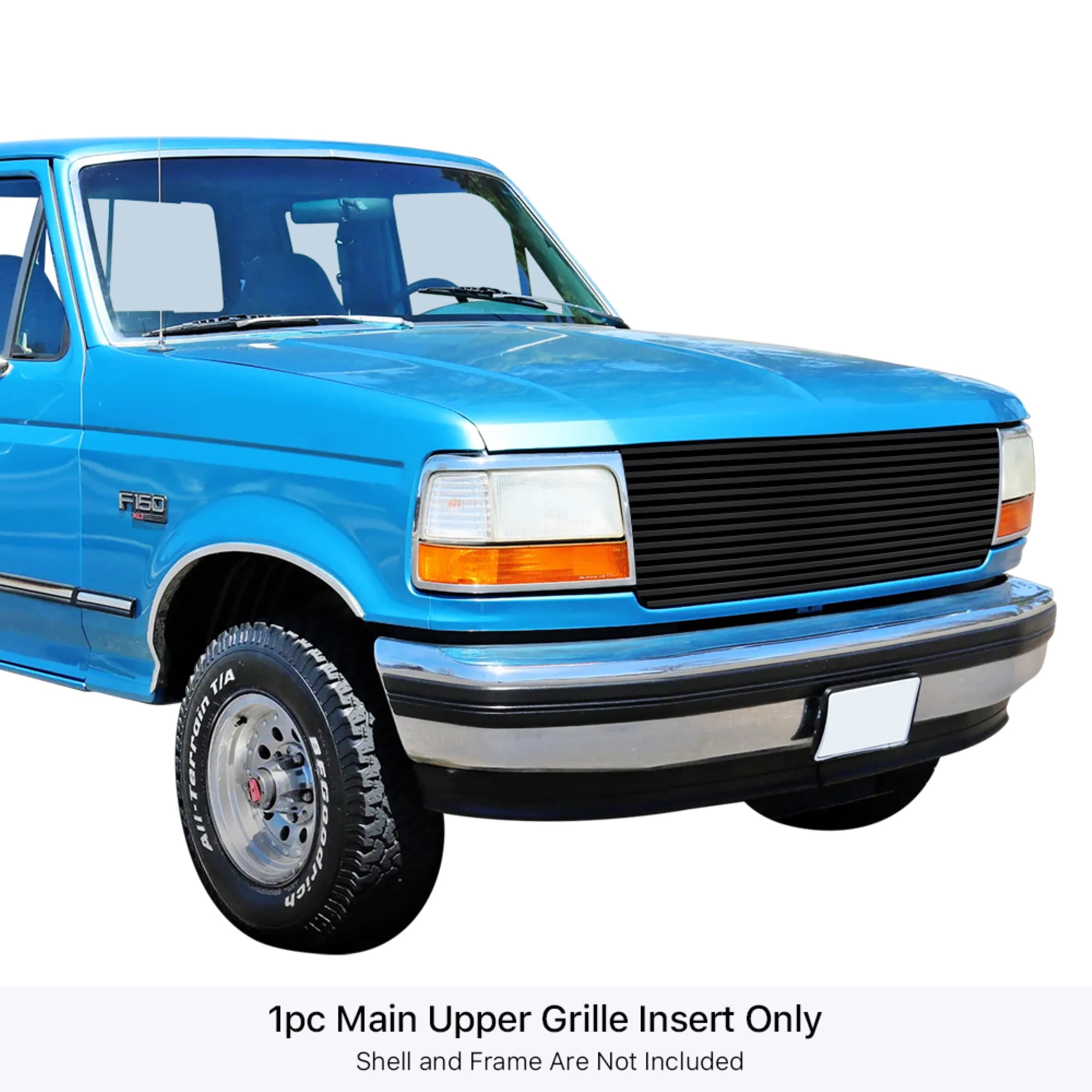 APS 1987-1991 Ford Bronco Black Stainless Steel Billet Grille 8x6 ...
