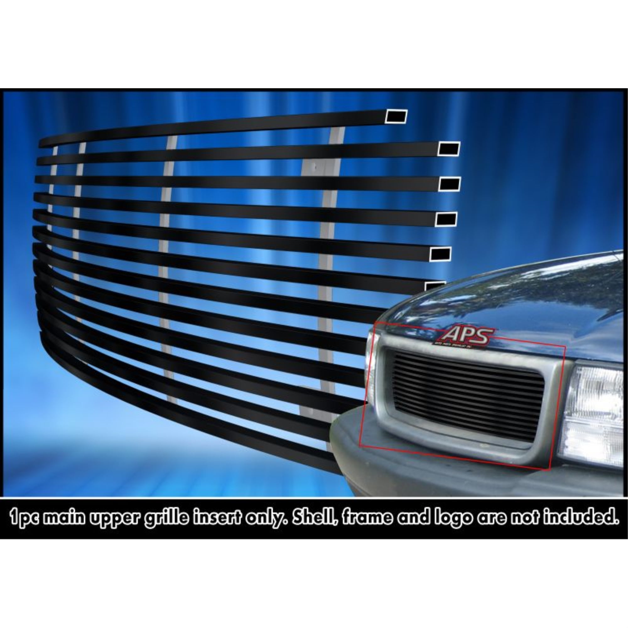APS 1998-2003 GMC Jimmy Black Stainless Steel Billet Grille 8x6 ...