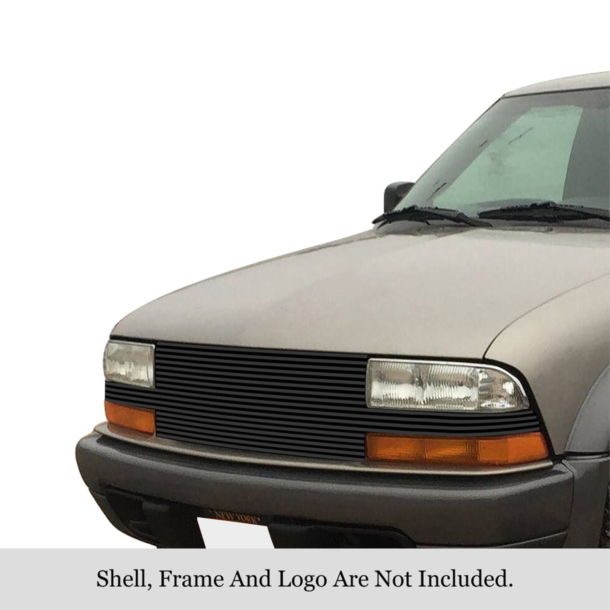 APS 1998-2004 Chevy S-10 Full Face Black Stainless Steel Billet Grille ...