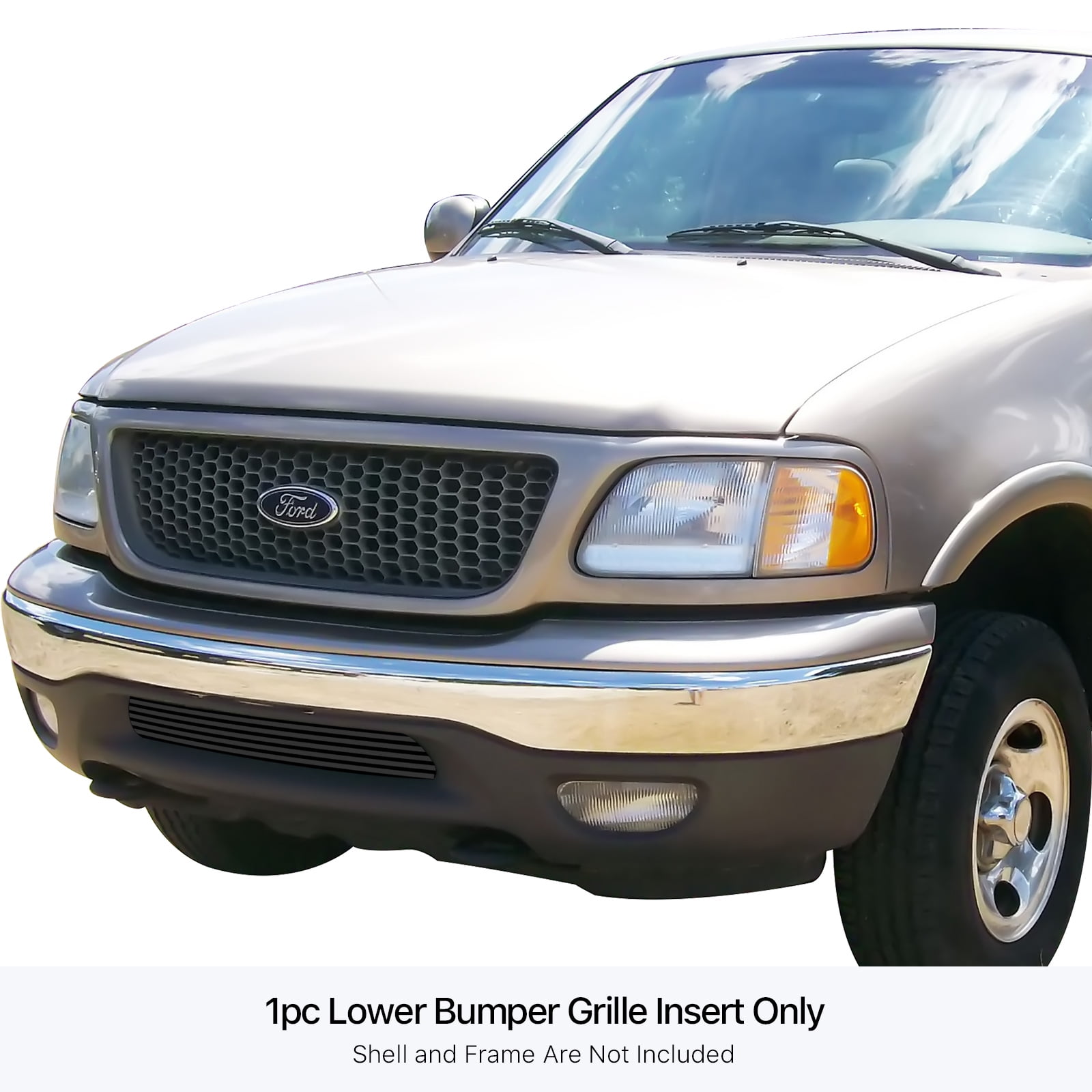 APS 1999-2002 Ford Expedition 2WD Black Stainless Steel Billet Grille ...