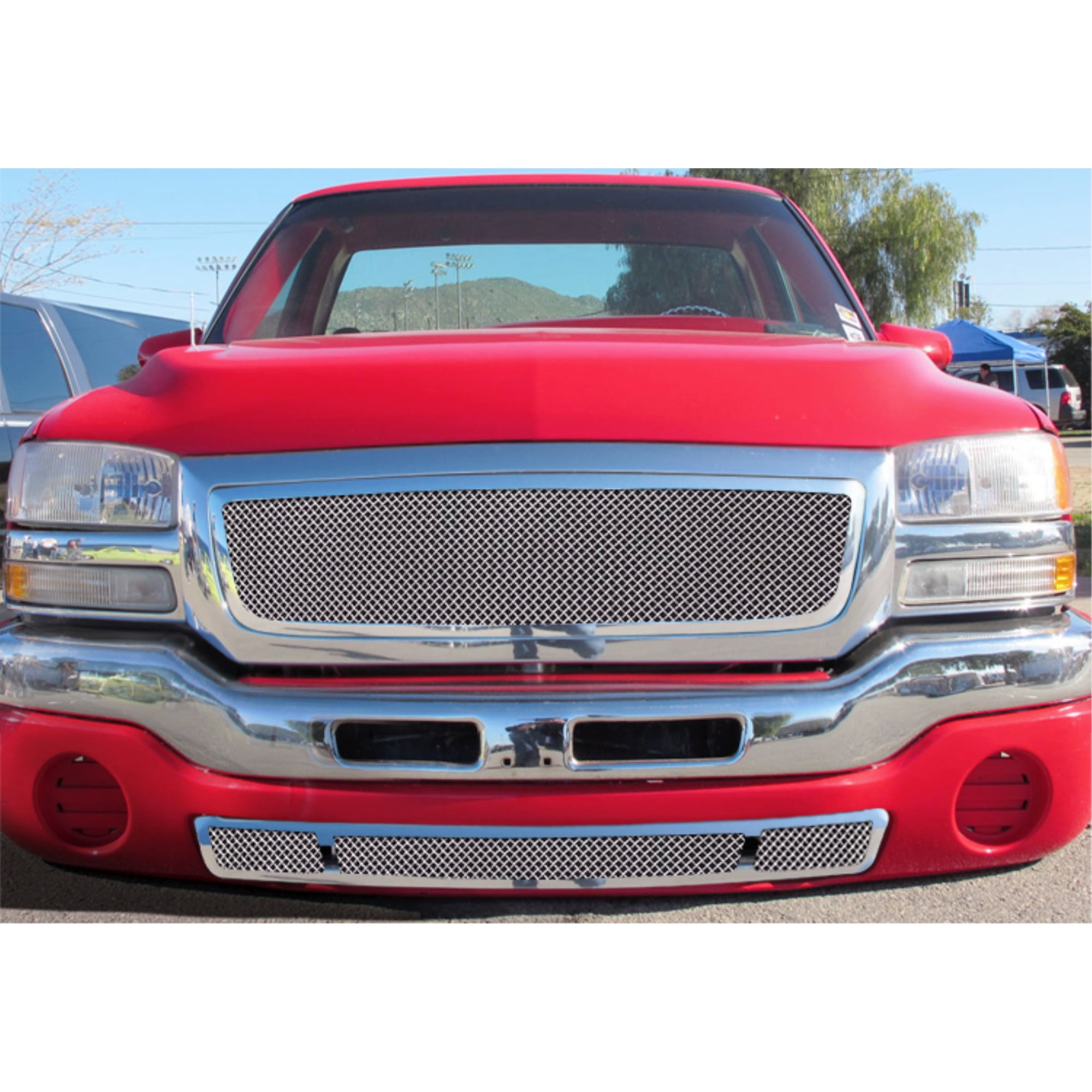 APS 2003 - 2006 GMC Sierra 1.8 mm Mesh Grille, Chrome Plated Stainless ...