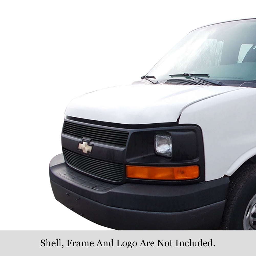 APS 2003-2020 Chevy Express Van Black Stainless Steel Billet Grille 8x6 ...