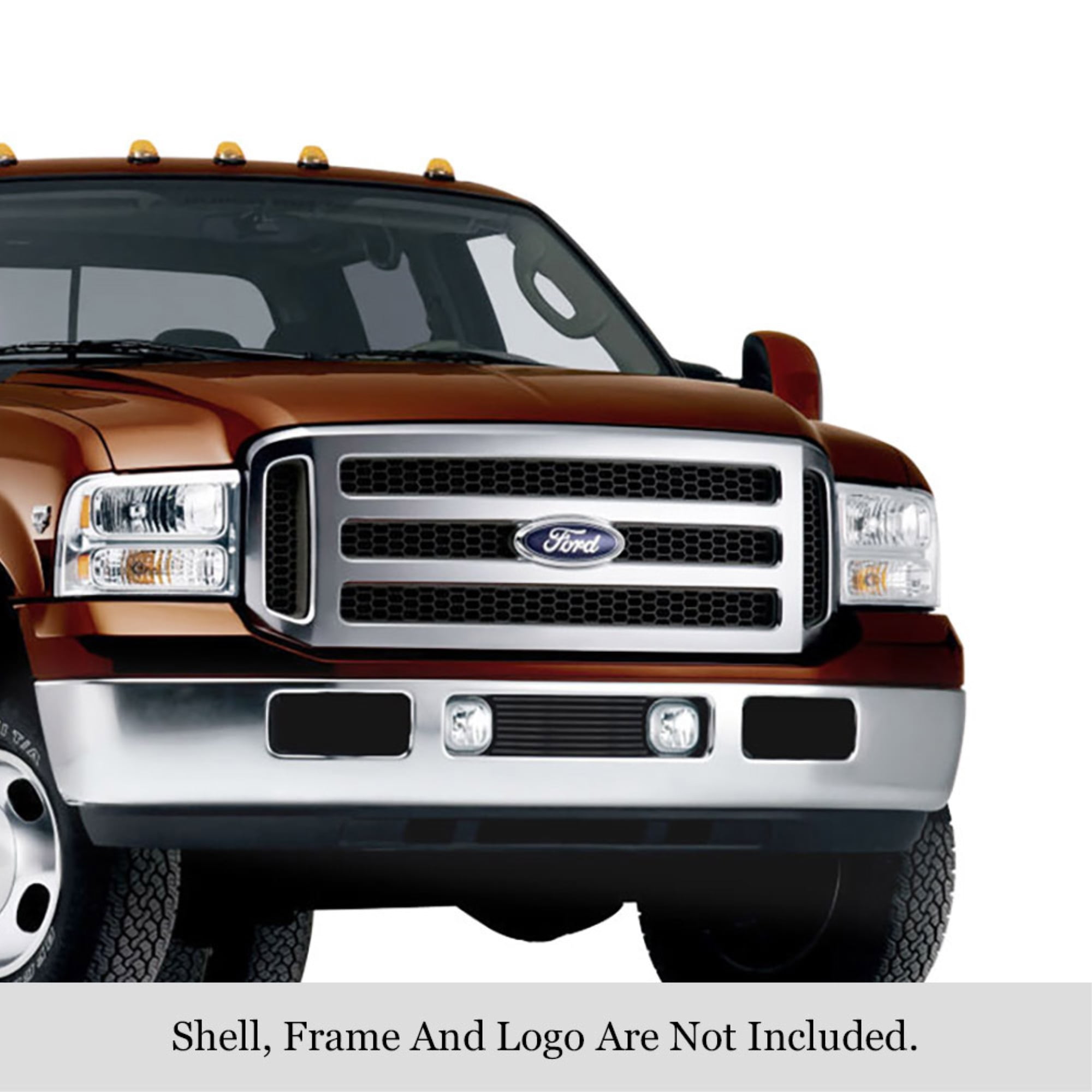 APS 2005-2007 Ford Excursion Black Stainless Steel Billet Grille ...