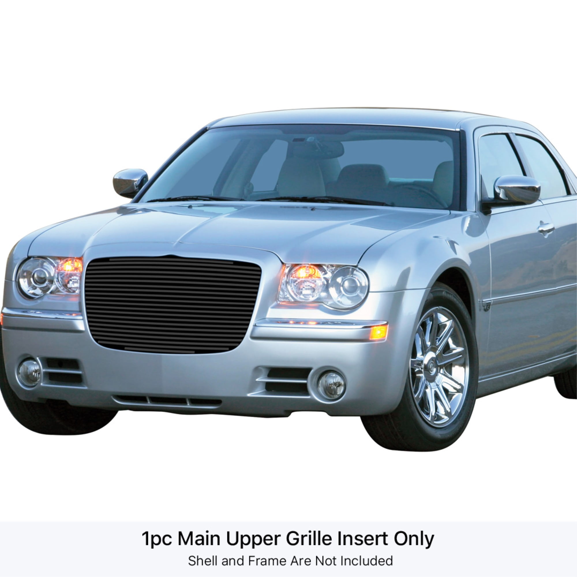 APS 2005-2010 Chrysler 300 Black Stainless Steel Billet Grille 8x6 ...