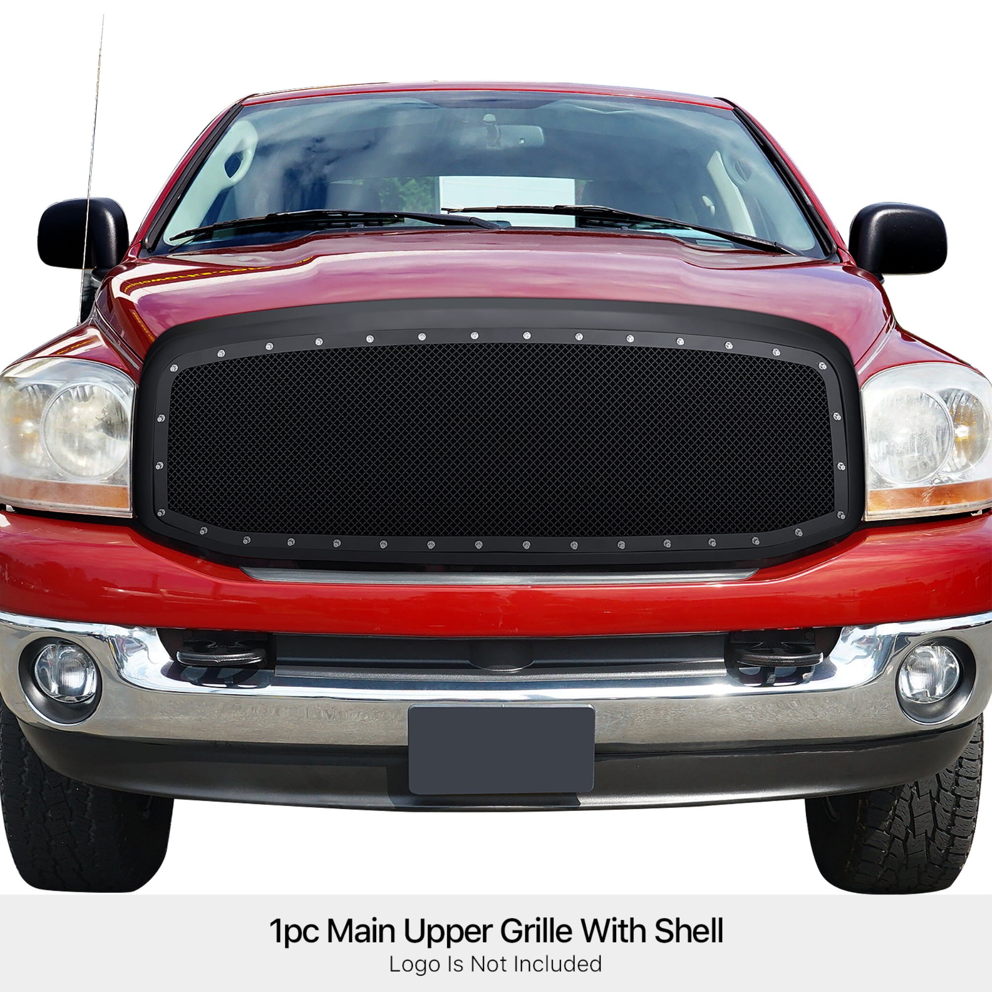 PE + Stainless Steel Main Upper Package Grille 2006-2008 Ram 1500 /2006-2009 Dodge Ram 2500 / ...
