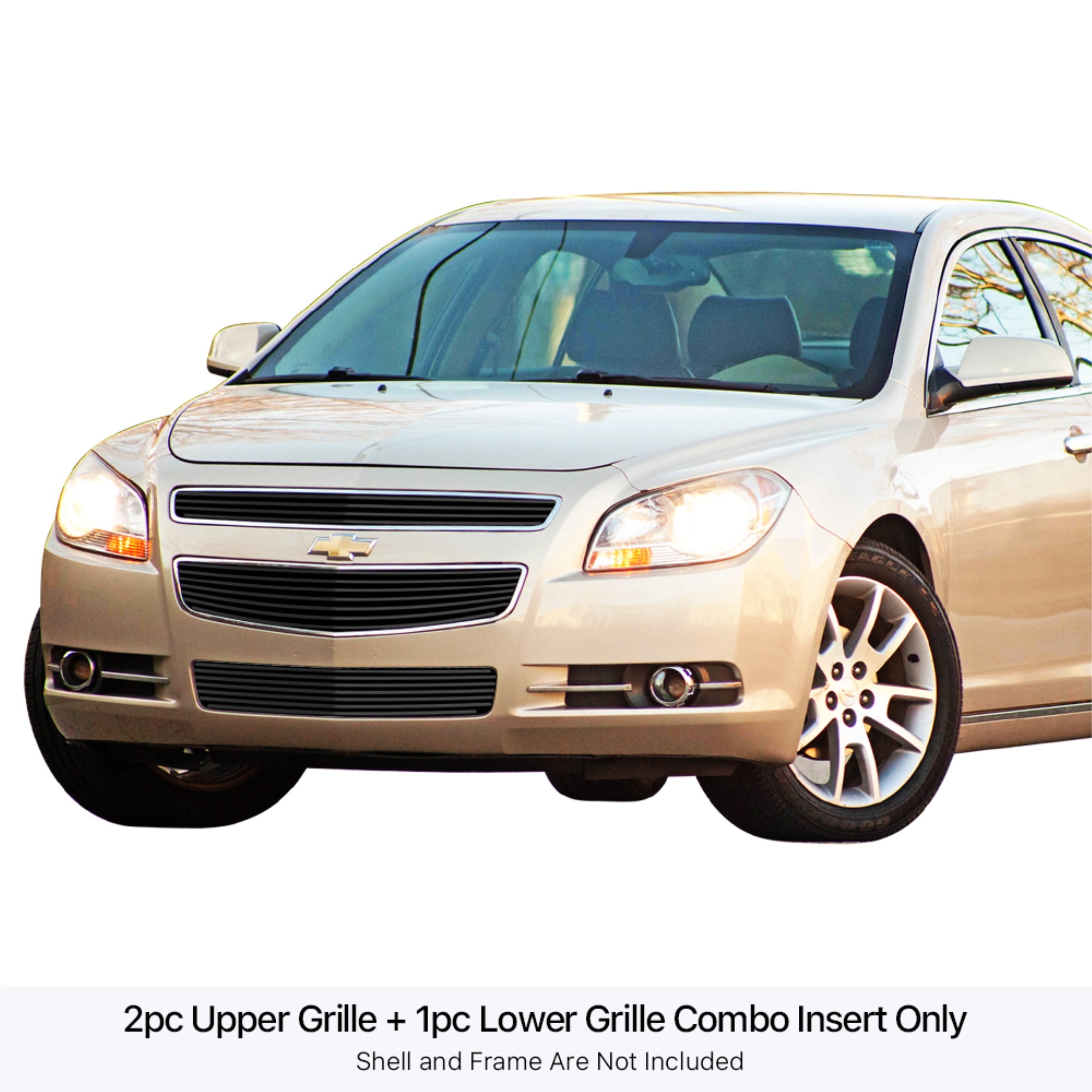 APS 2008-2012 Chevy Malibu Black Stainless Steel Billet Grille ...