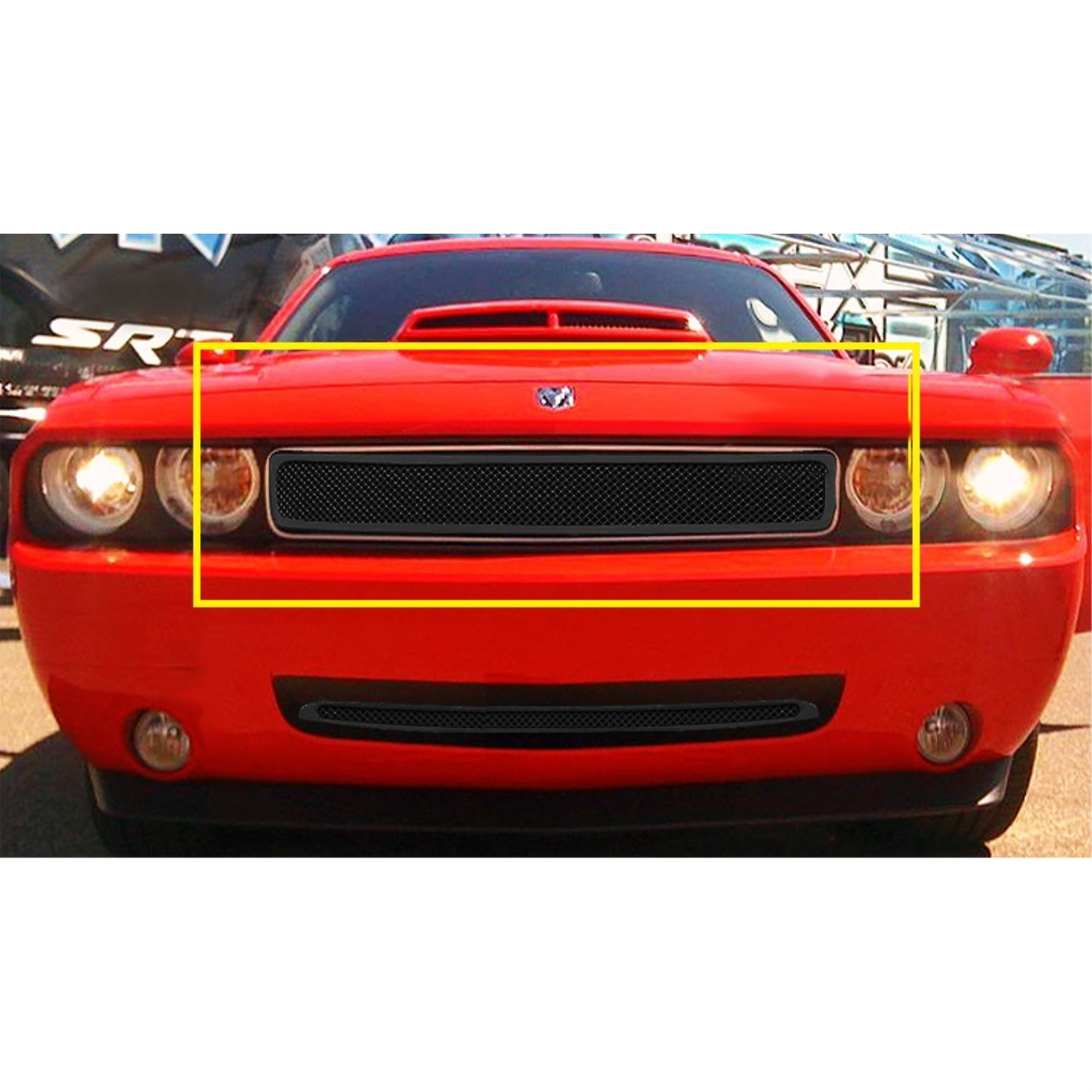 APS 2009-2014 Dodge Challenger Black Wire Mesh Grille 1.8 mm wire mesh ...