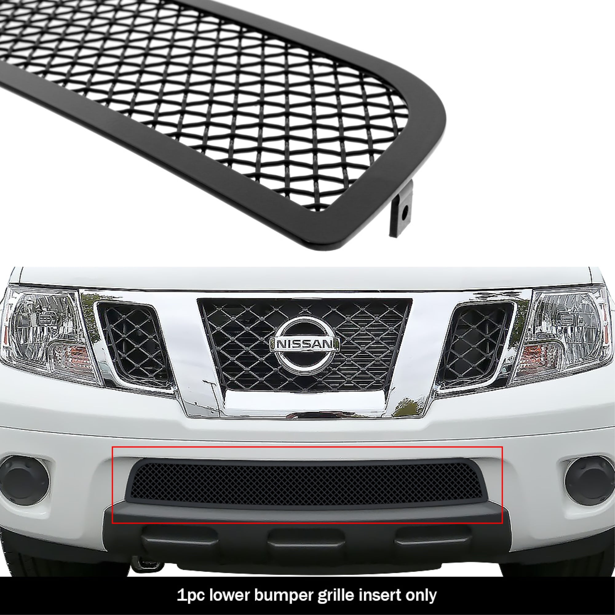 APS Black Wire Mesh Grille, Stainless Steel, 2009-2021 Nissan Frontier ...