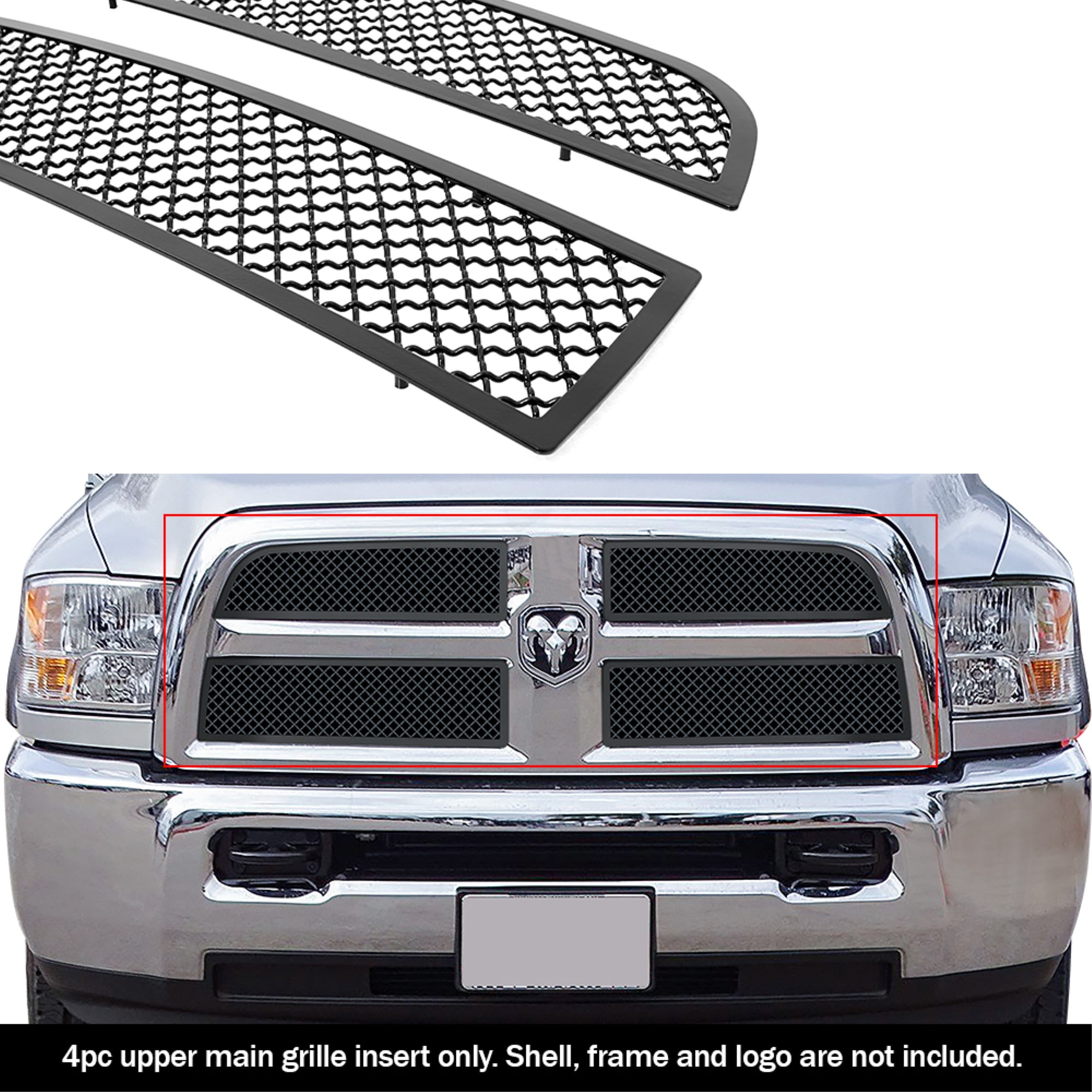 APS 2013-2018 Ram 2500 Black Wire Mesh Grille 2.5 mm wire mesh ...
