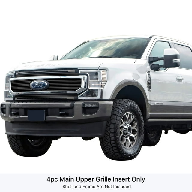 APS 2020-2022 Ford F-250 King Ranch Black Stainless Steel Billet Grille ...