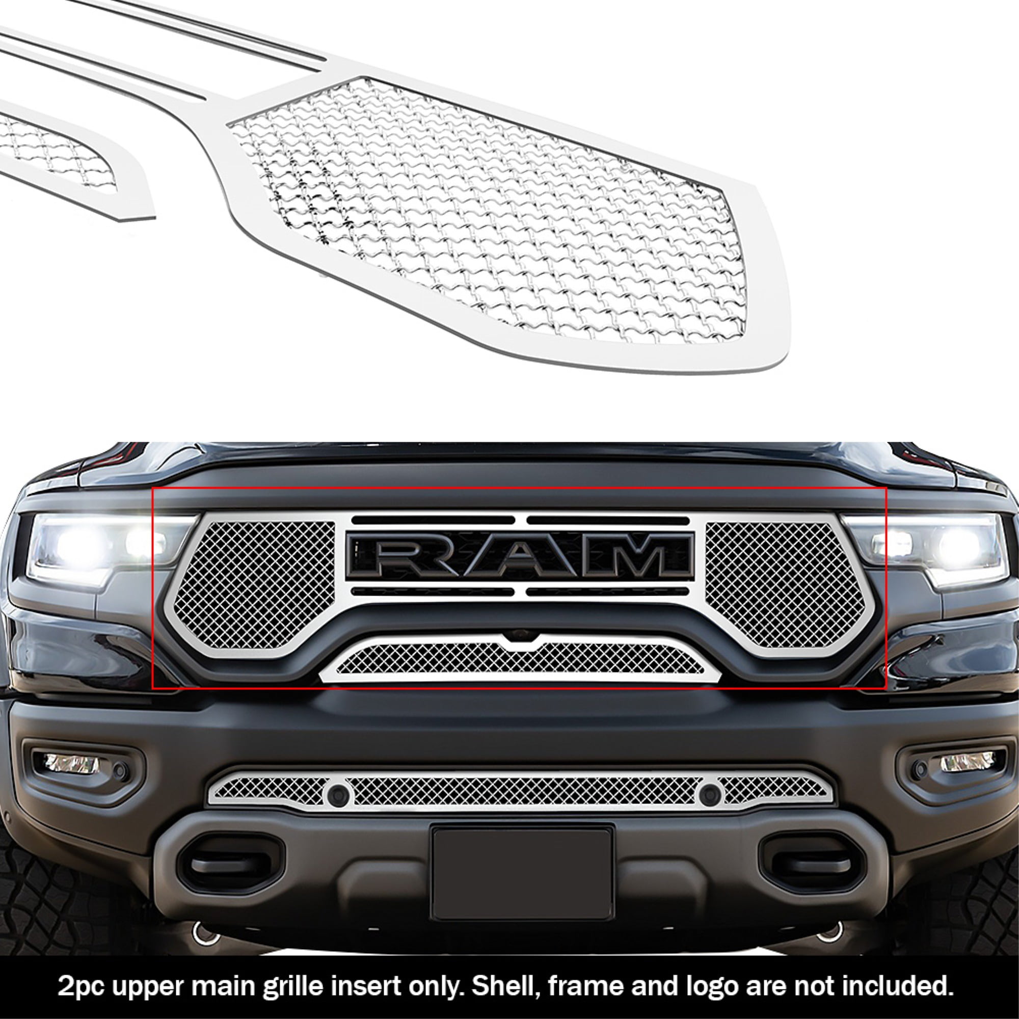 2021-2022 Ram 1500 Trx Stainless Steel Chrome Finish 2.5Mm Wire Mesh ...