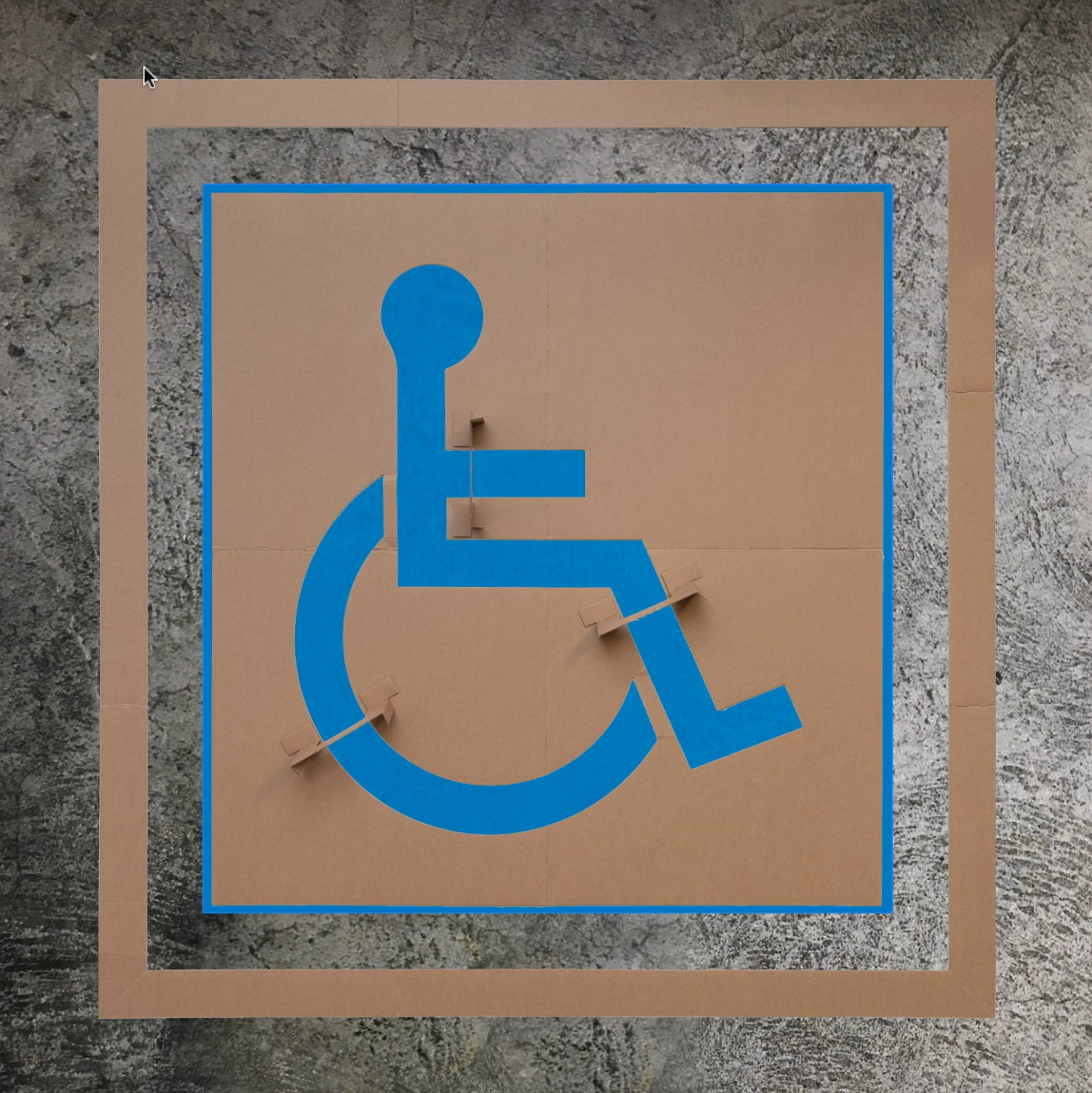 APS 24" ADA Handicap 3-Piece Cardboard Stencil for Painting Parking Lot ...