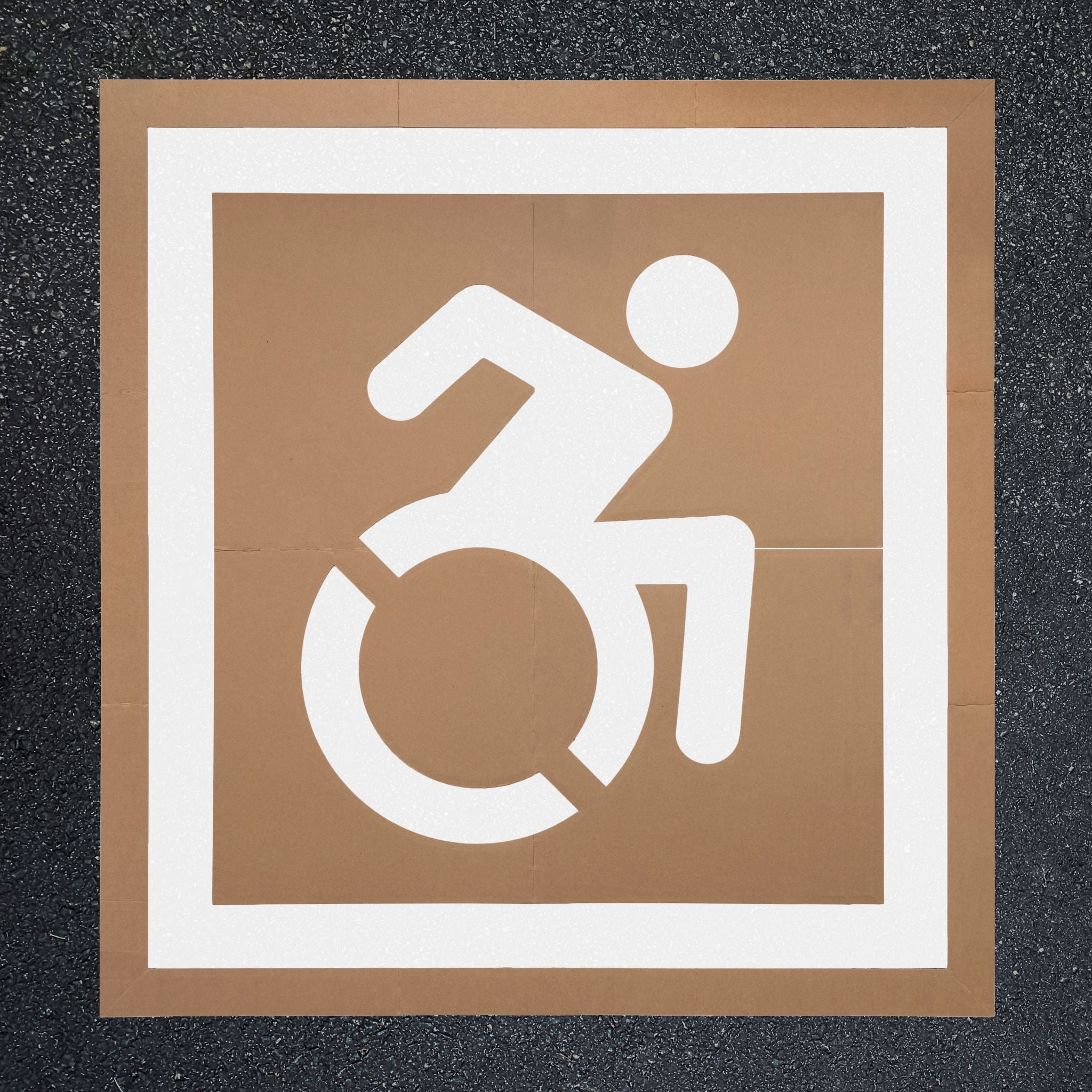 APS 39" NYSDOT Handicap 3-Piece Cardboard Stencil for Painting Parking ...