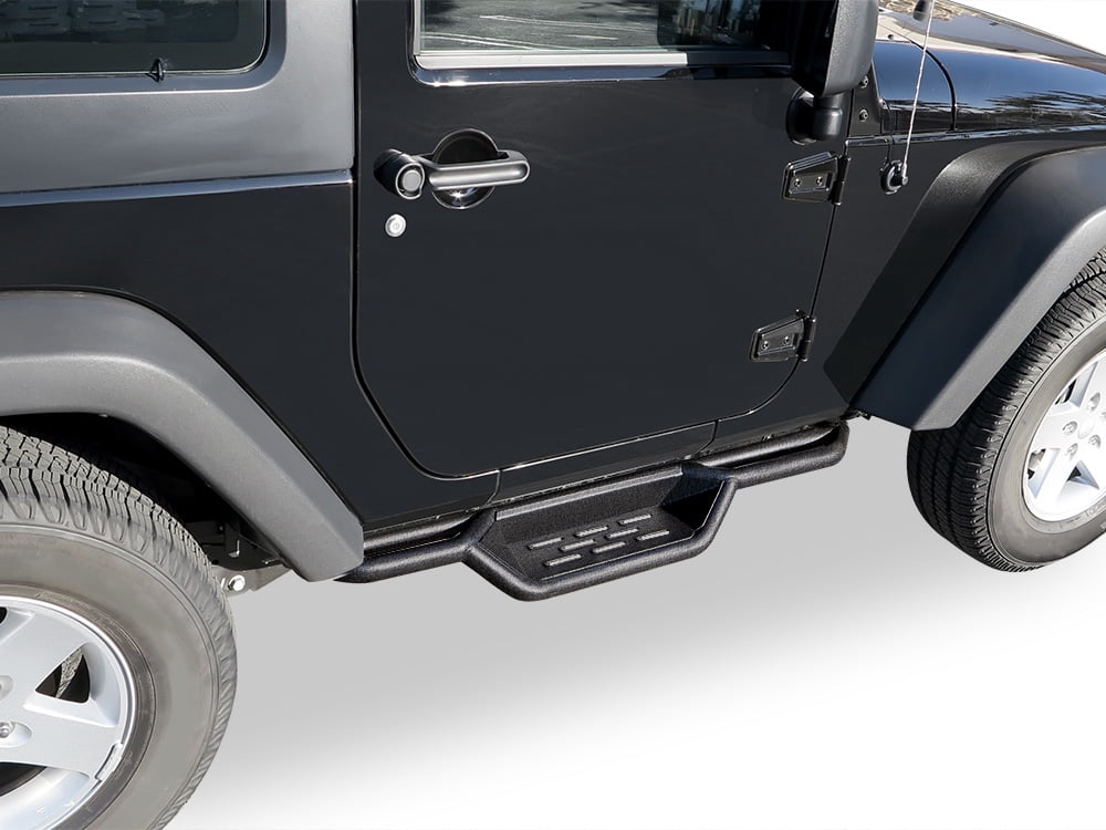 APS Black 6 Inches Tubular Drop Down Style Nerf Bars Running Boards ...