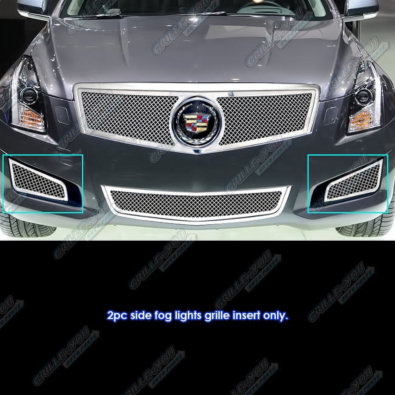 APS Compatible with Cadillac ATS 2013-2014 Fog light Cover Stainless ...