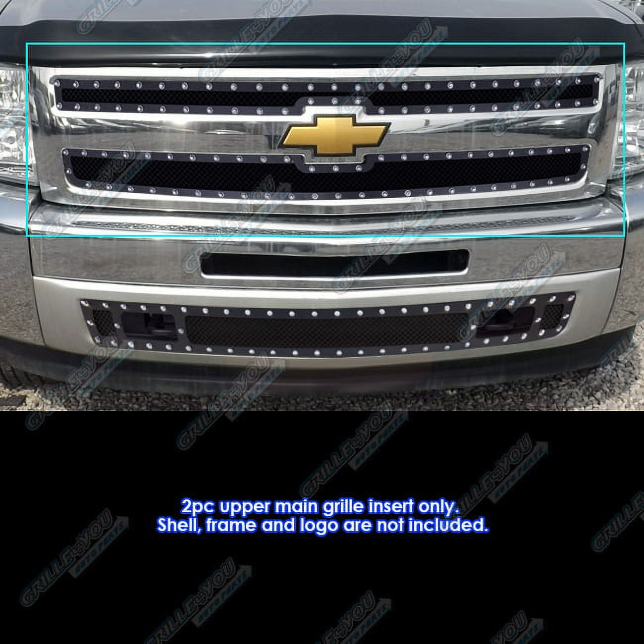 APS Compatible with Chevy Silverado 1500 2007-2013 Main Upper Stainless ...