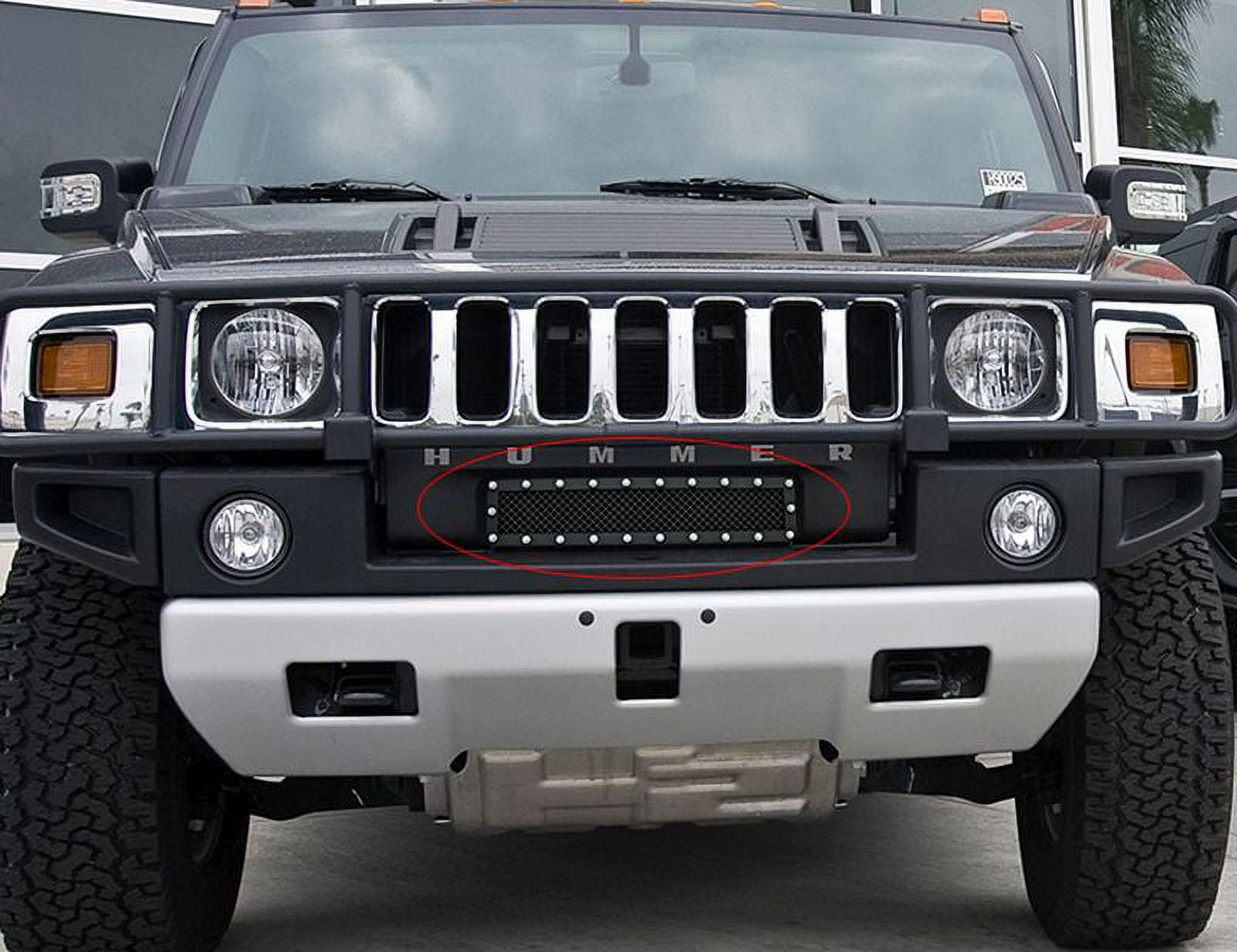 APS Hummer H2 Rivet Grille, Stainless Steel Wire Mesh, Black Powder ...