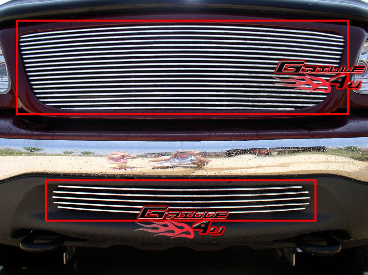 APS Premium Aluminum Chrome Horizontal Billet Grille Grill Compatible ...