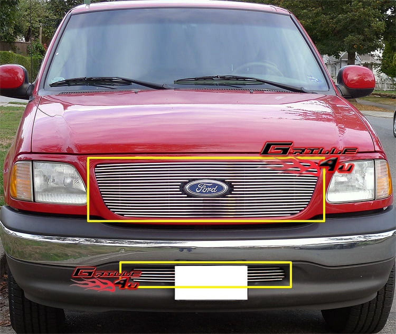 APS Premium Aluminum Chrome Horizontal Billet Grille Grill Compatible ...