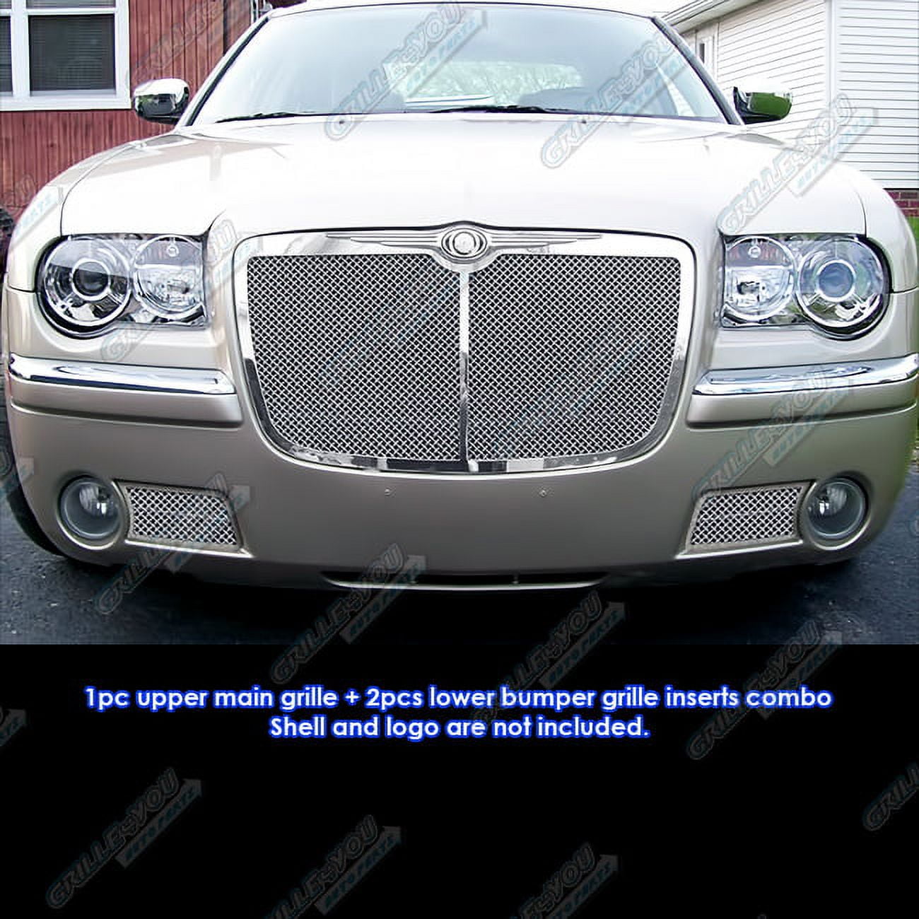 APS Premium Stainless Steel Chrome Mesh Grille Compatible with Chrysler ...