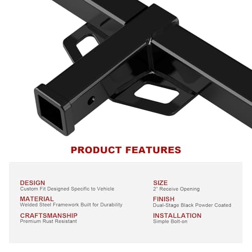 APS Rear Towing Hitch Receiver, Class 3 Trailer Hitch Compatible with ...