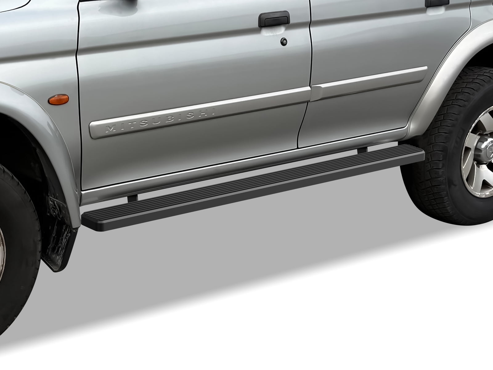 APS Running Boards 5in Matte Black Compatible with Mitsubishi Montero ...