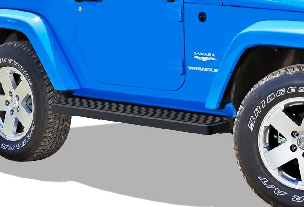 APS Running Boards 6 inches Matte Black Compatible with Jeep Wrangler ...