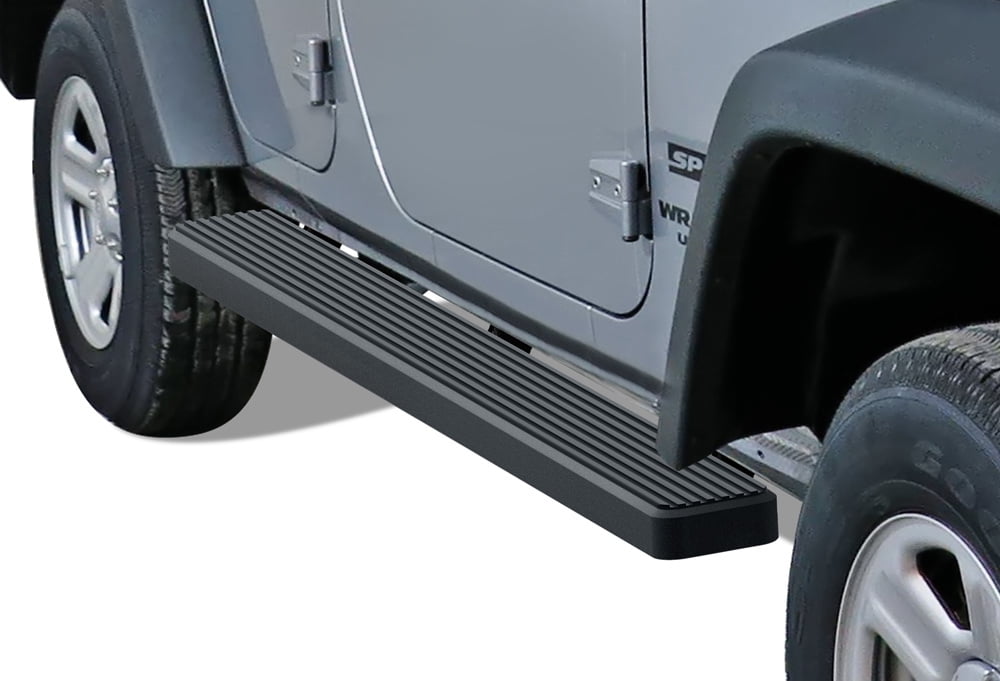 APS Running Boards 6 inches Matte Black Compatible with Jeep Wrangler ...