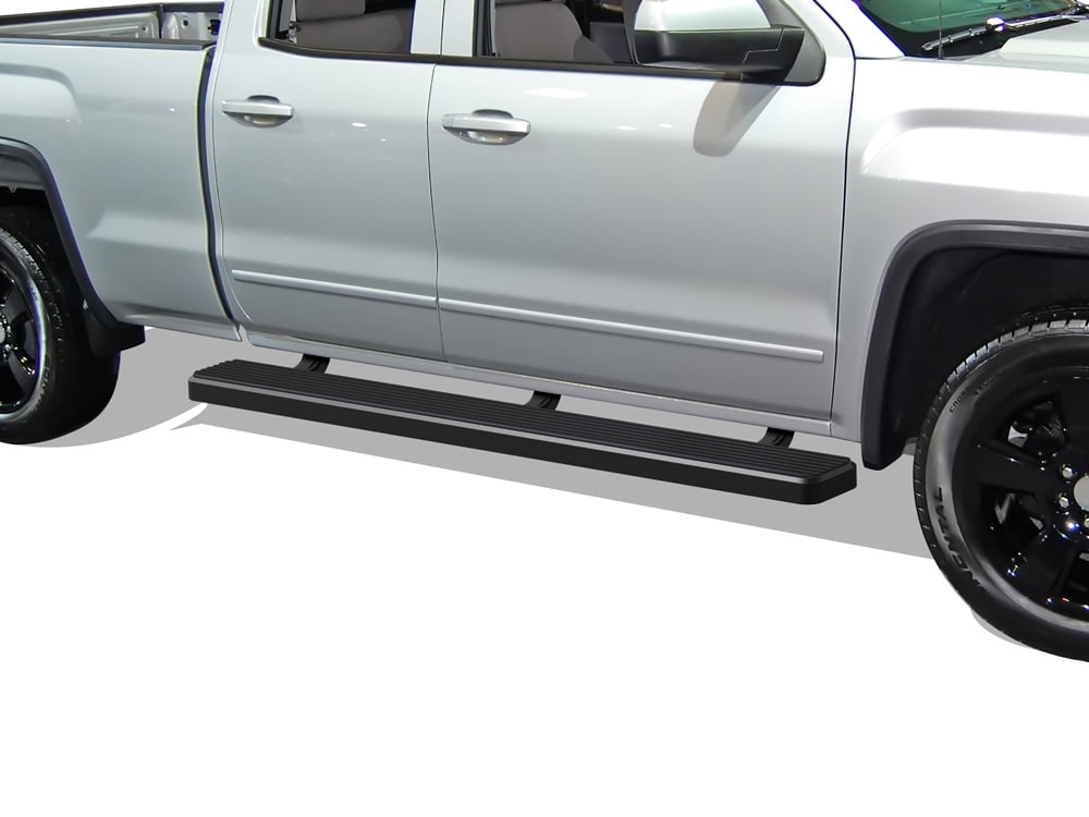 APS Running Boards 6in Matte Black Compatible with Chevy Silverado GMC ...