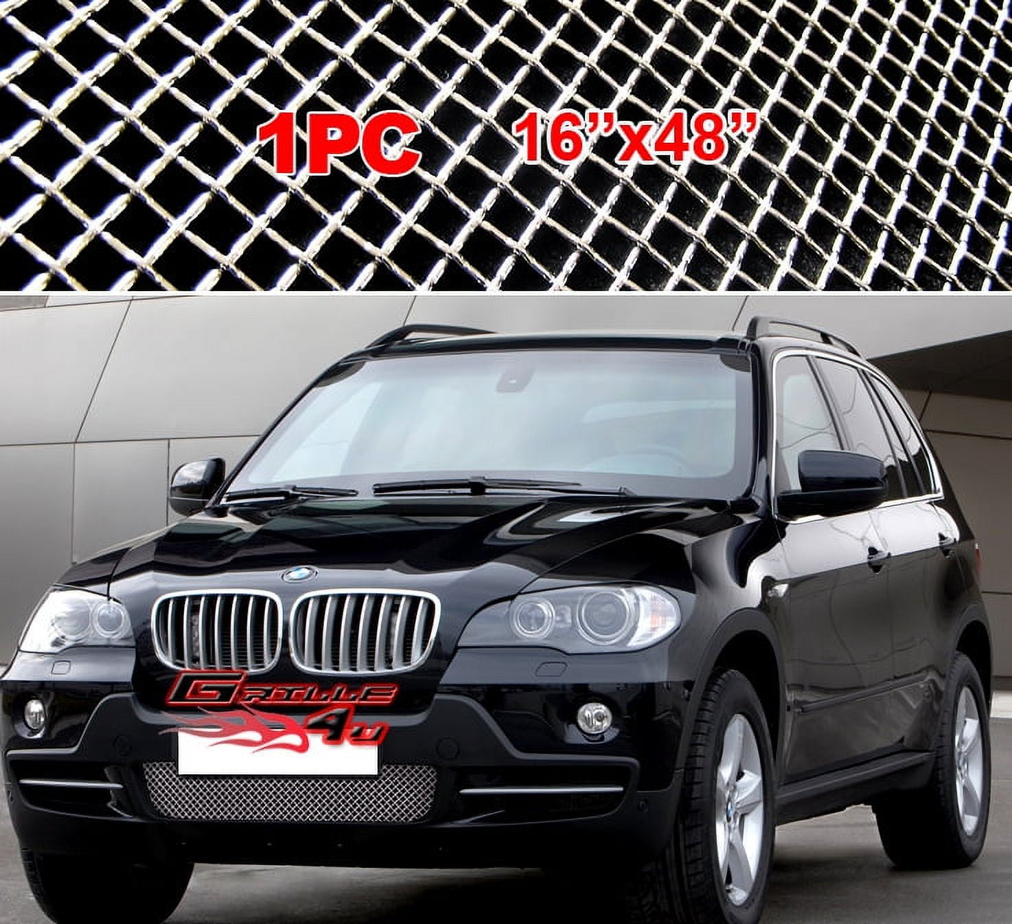 APS Universal Stainless Steel Chrome 16in x 48in 1 PC Set Mesh Front ...