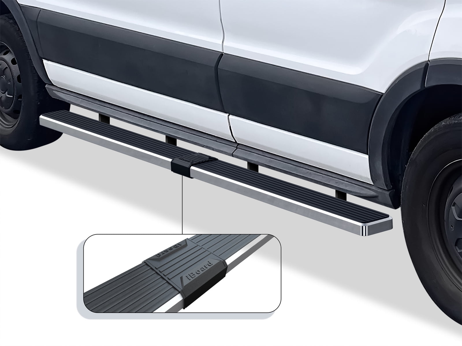APS iBoard Running Boards 6 inches Silver Compatible with Ford Transit ...