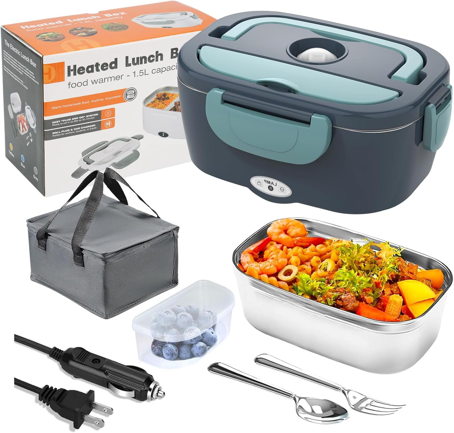 APSARAS Electric Lunch Box 60-80W Food Heater, 3in1 Ultra Quick Heated ...