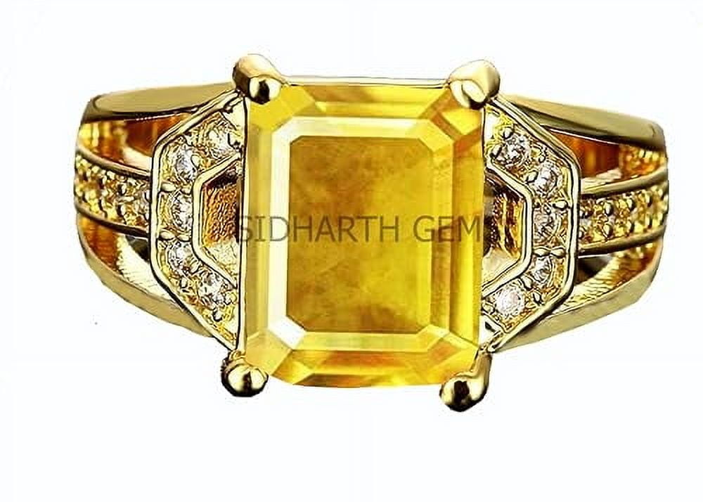 APSLOOSE 14.25 Ratti Pukhraj Stone Original Certified Yellow Sapphire ...