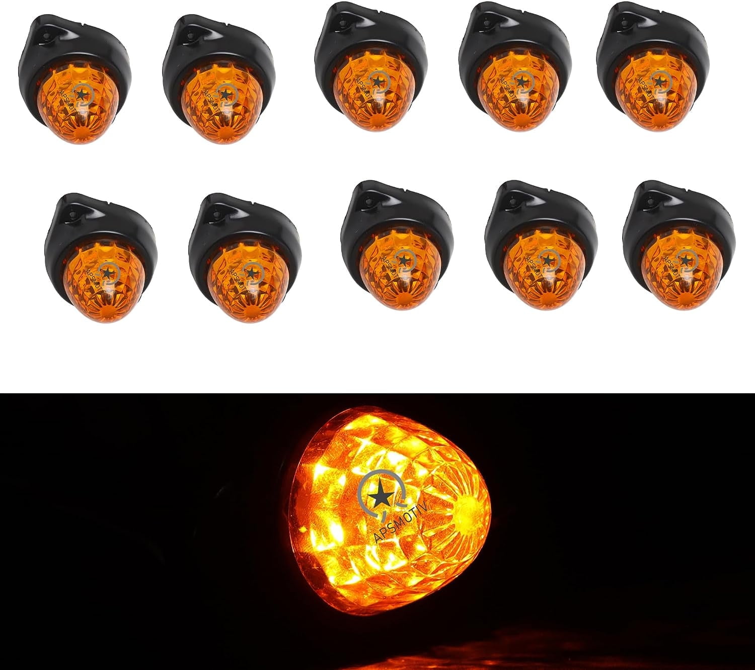 APSMOTIV 10-Pack semi trucks LED MARKER LIGHTS TRAILER, 12V Waterproof ...