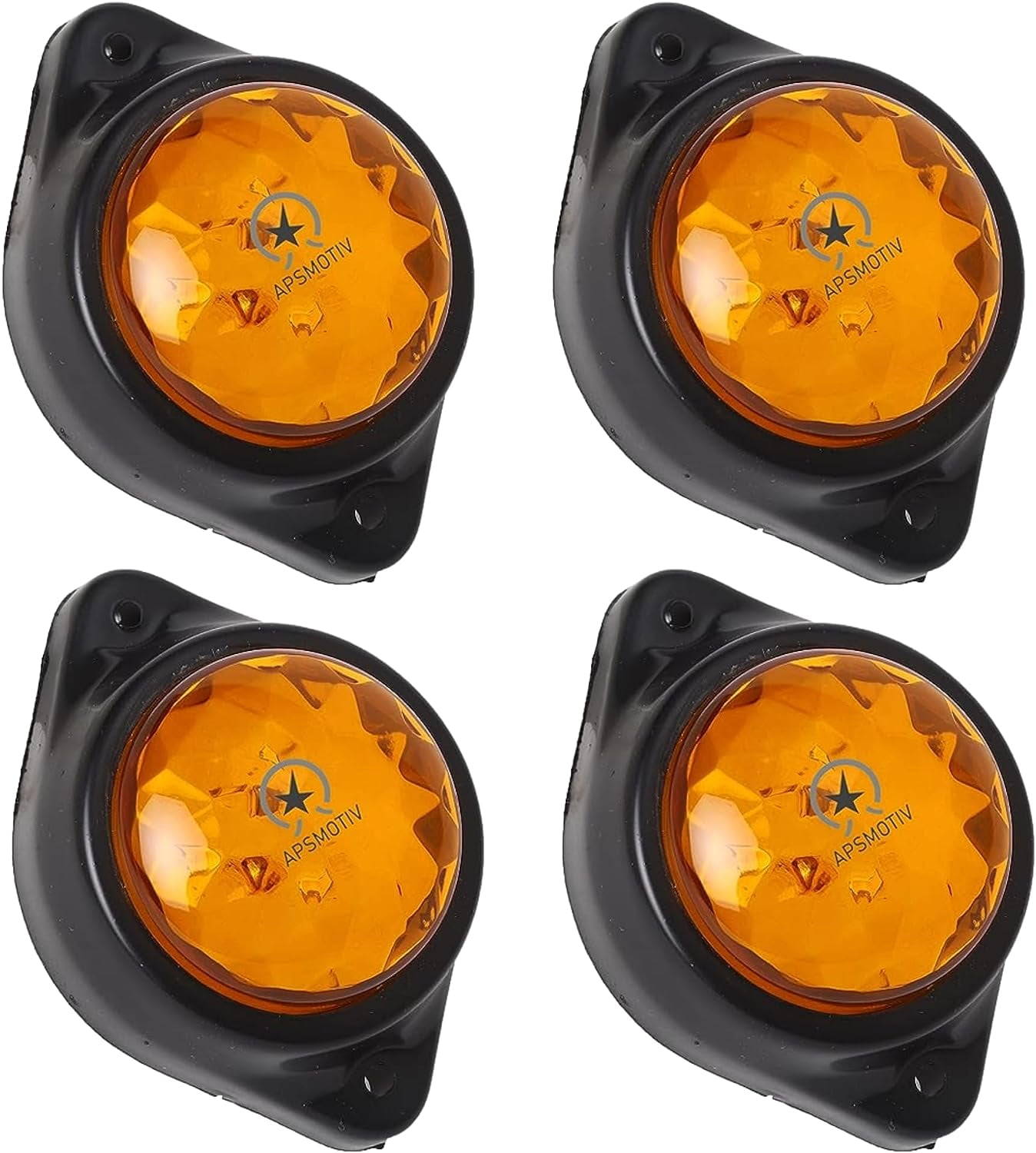 APSMOTIV 4-Pack Round Amber LED Rear Side Marker Clearance Lights ...