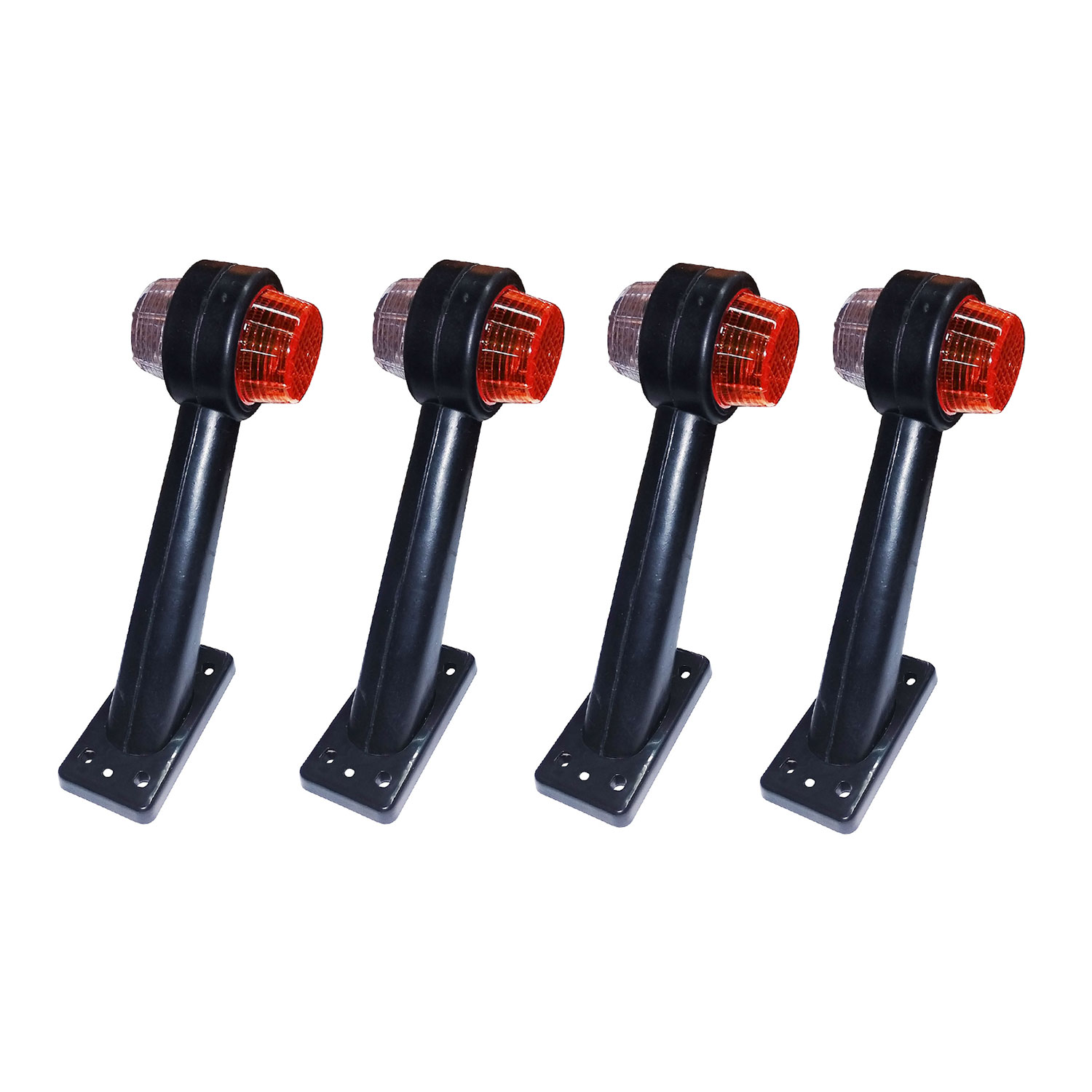 APSMOTIV 4x Side Rubber Stalk Marker Light Clear/Amber Outline Lamp 24v ...